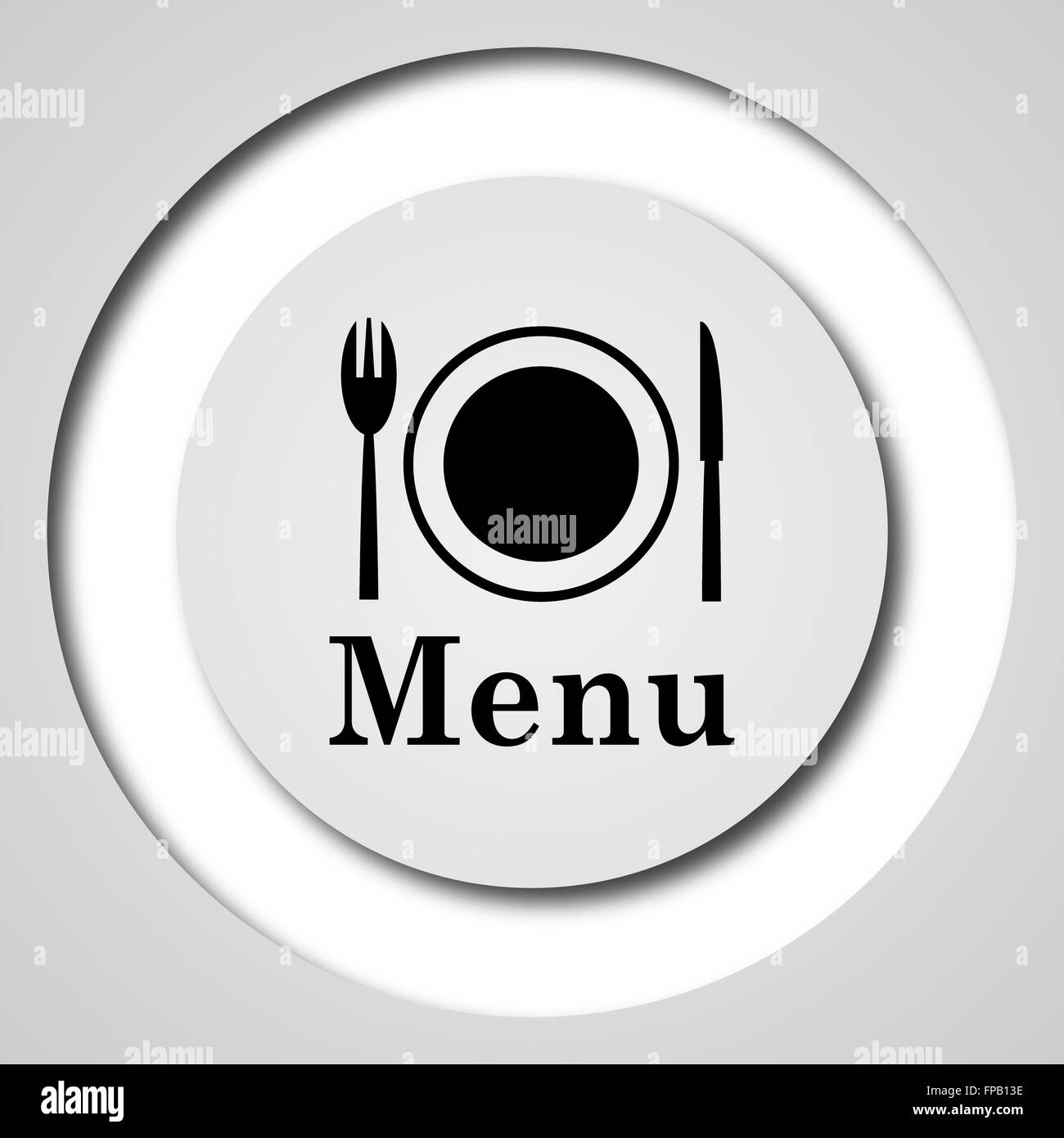 Menu icon. Internet button on white background Stock Photo - Alamy