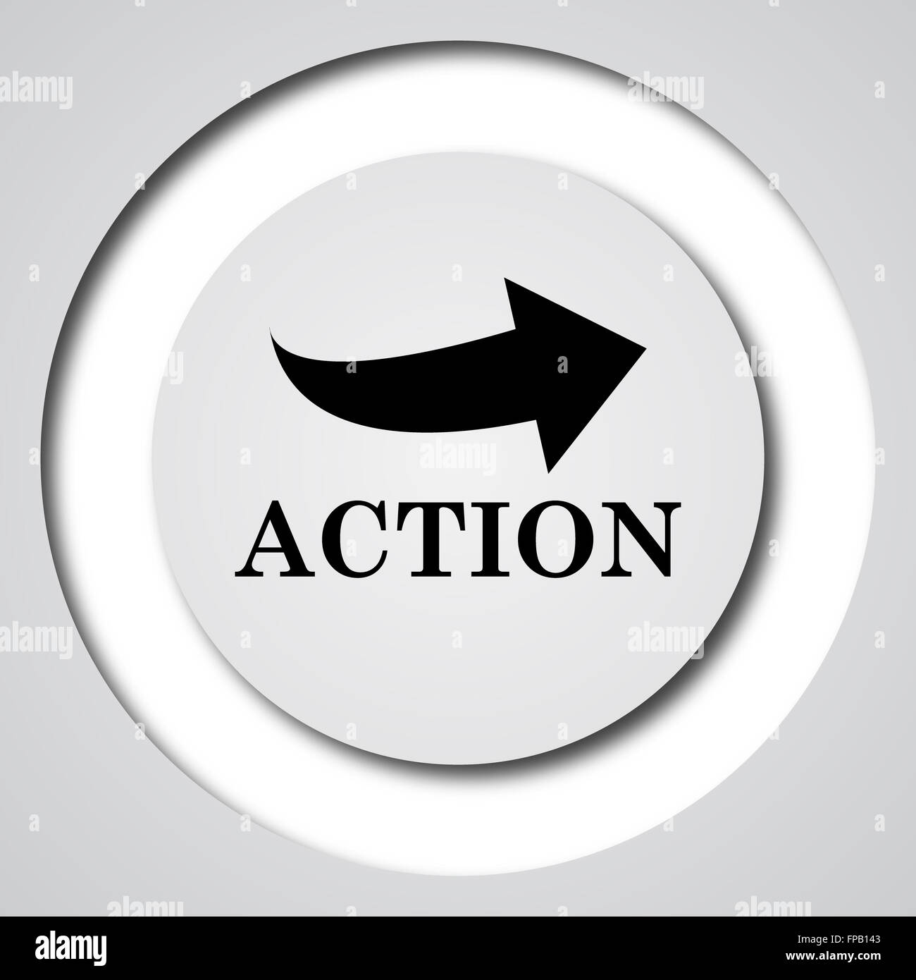 Action icon. Internet button on white background Stock Photo - Alamy