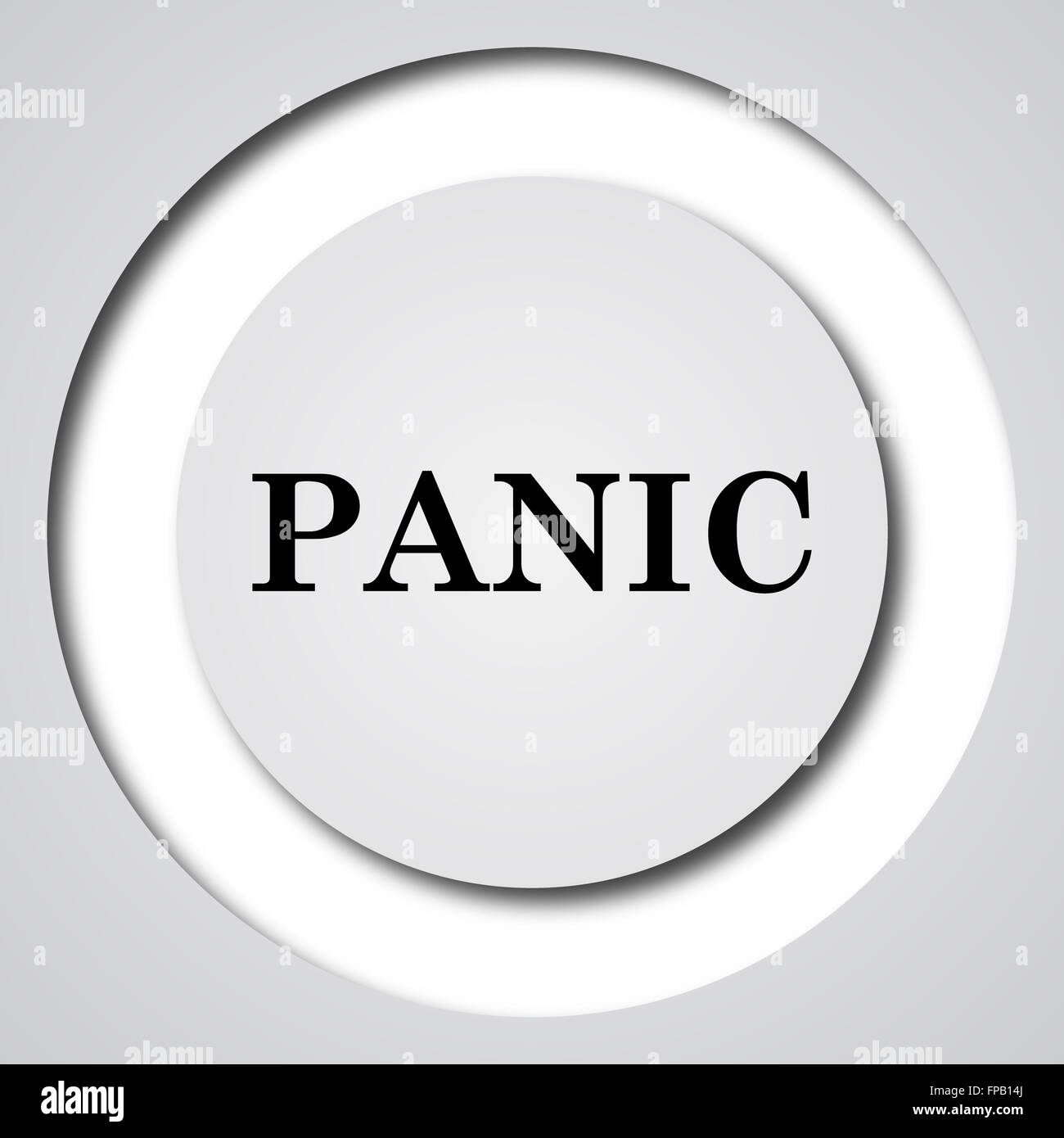 Panic icon. Internet button on white background Stock Photo - Alamy
