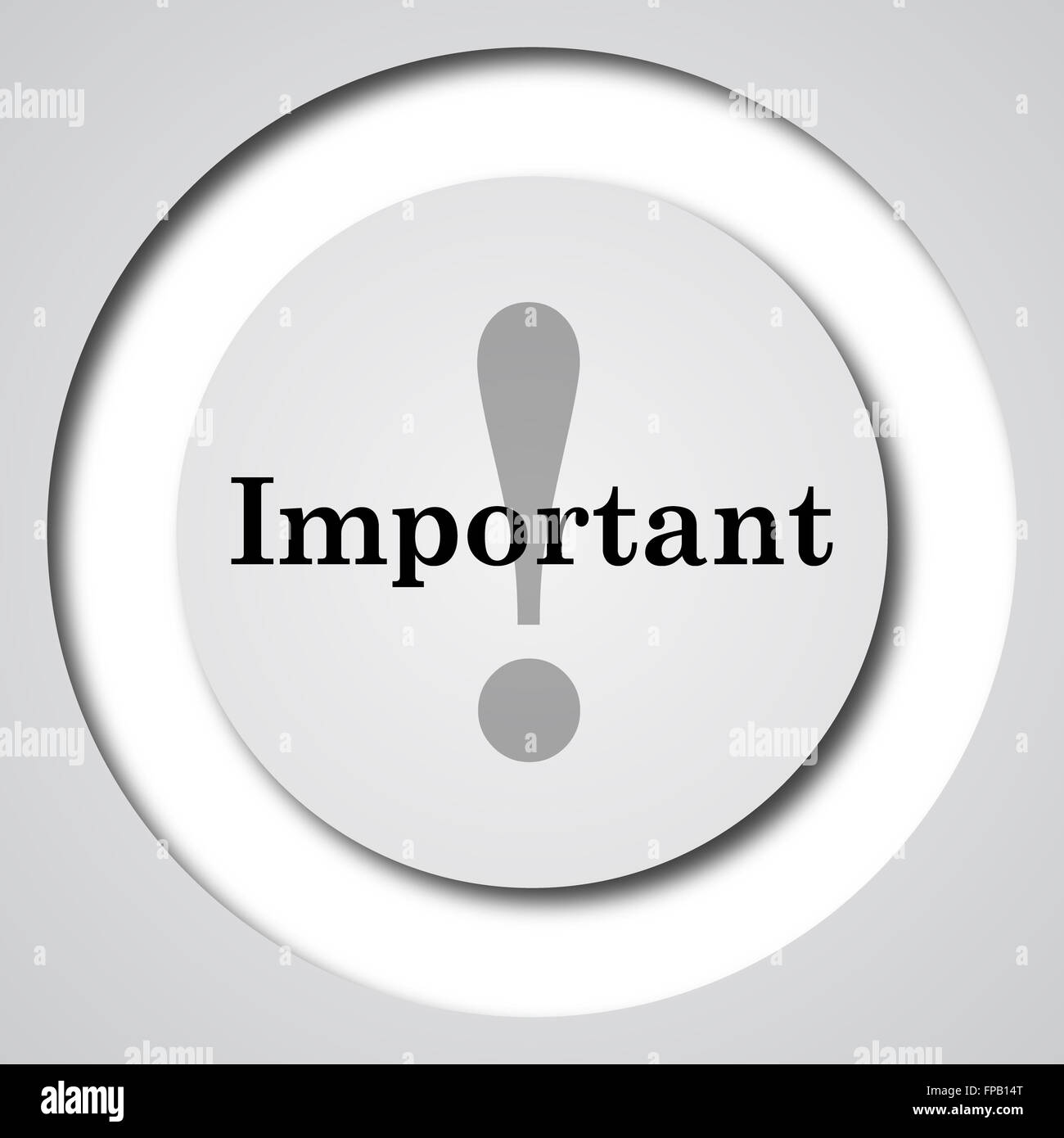 Important icon. Internet button on white background Stock Photo - Alamy
