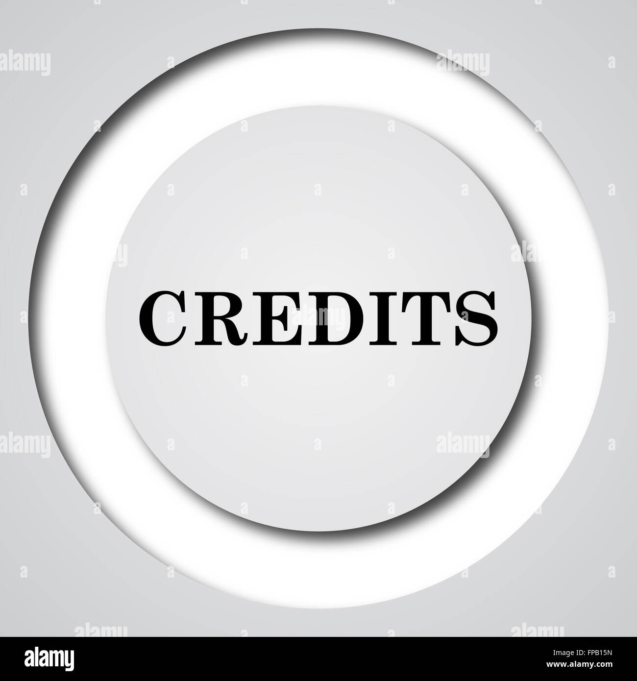 Credits icon. Internet button on white background Stock Photo - Alamy