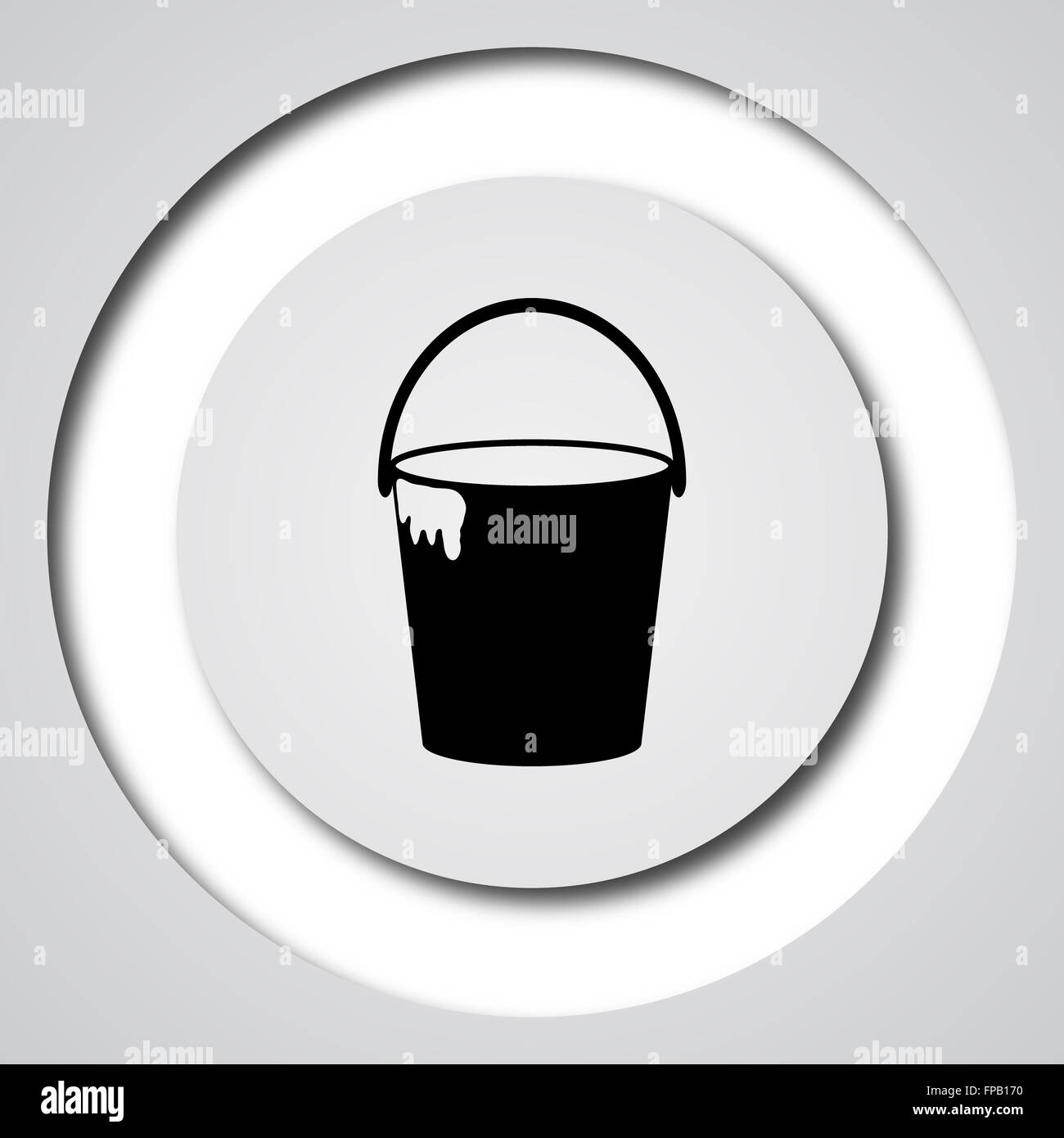 Bucket icon. Internet button on white background Stock Photo - Alamy