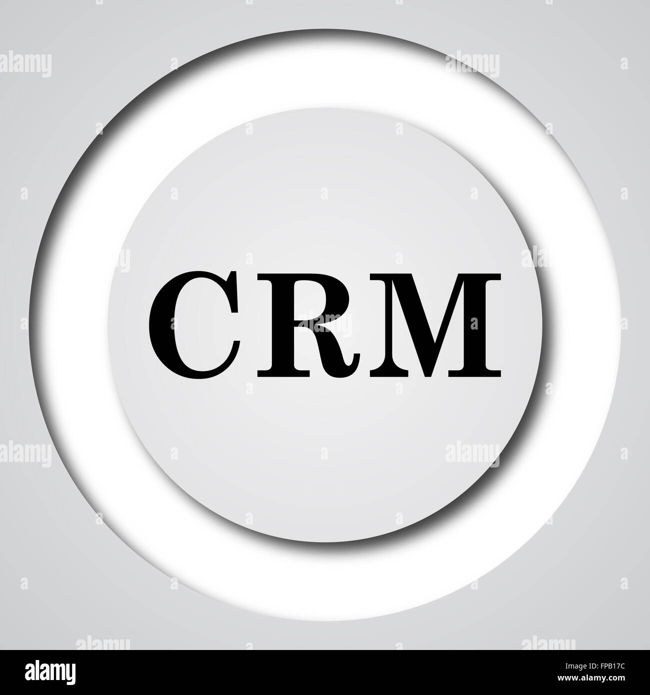 CRM icon. Internet button on white background Stock Photo - Alamy
