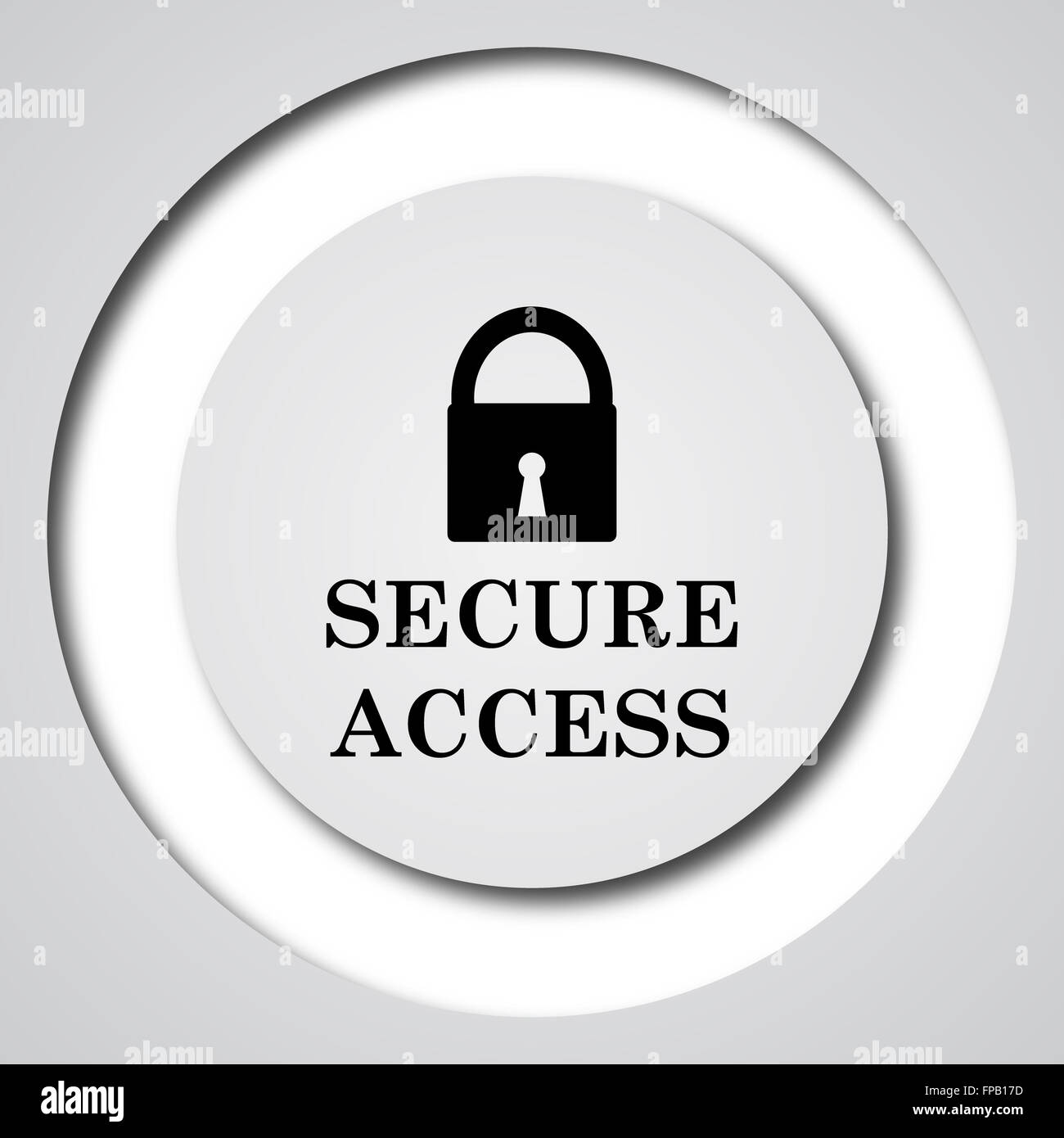 Secure access icon. Internet button on white background Stock Photo - Alamy