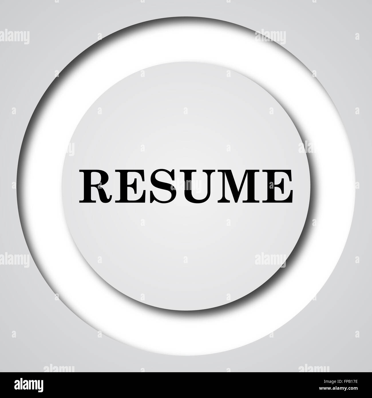 Resume icon. Internet button on white background Stock Photo - Alamy