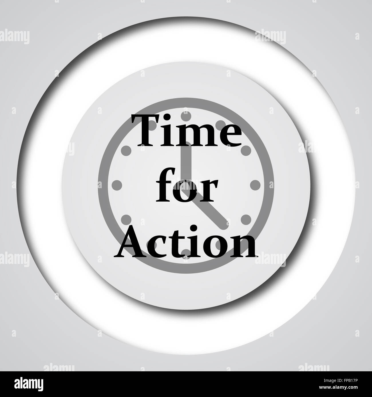 Time for action icon. Internet button on white background Stock Photo ...