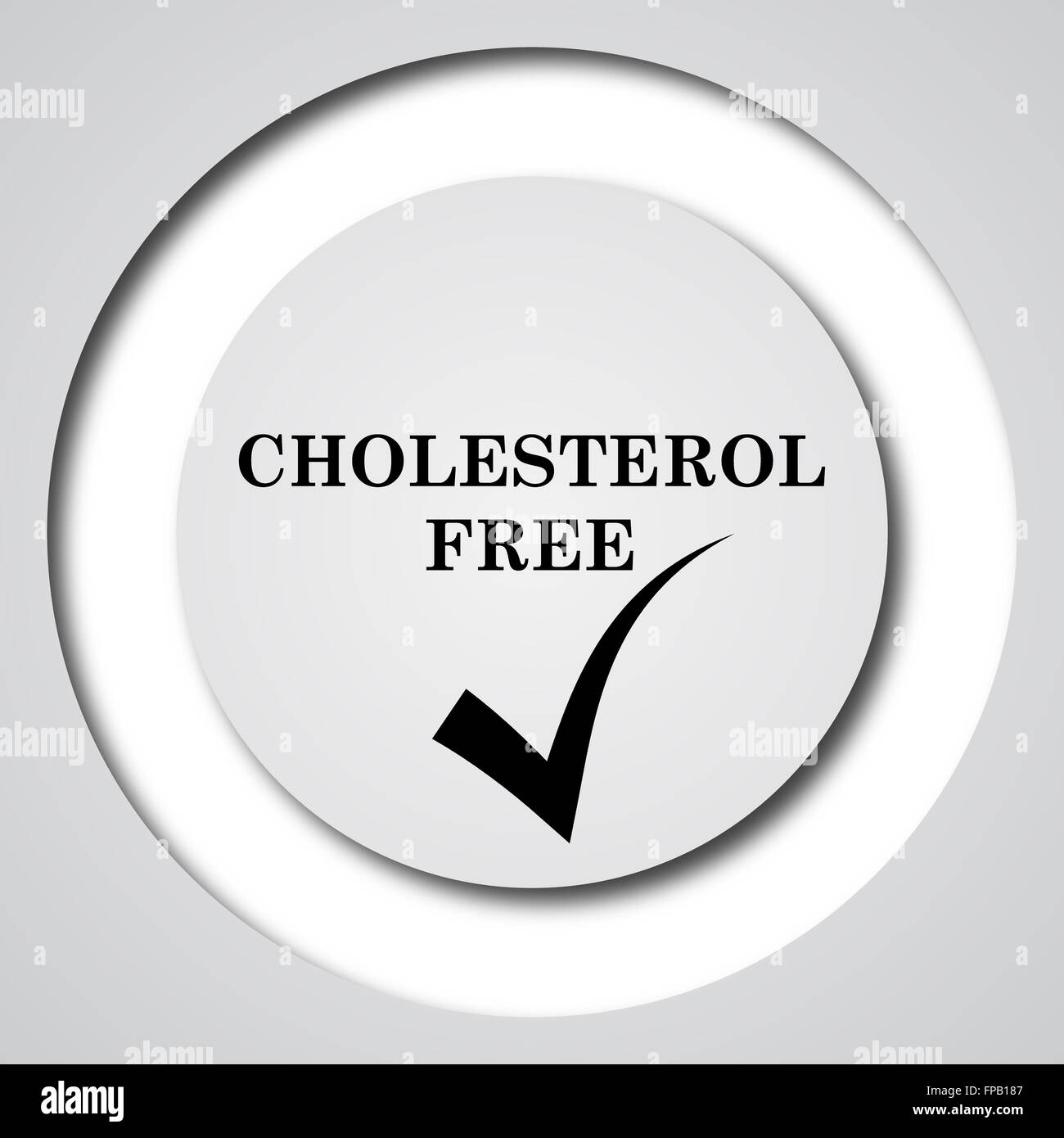 Cholesterol free icon. Internet button on white background Stock Photo ...