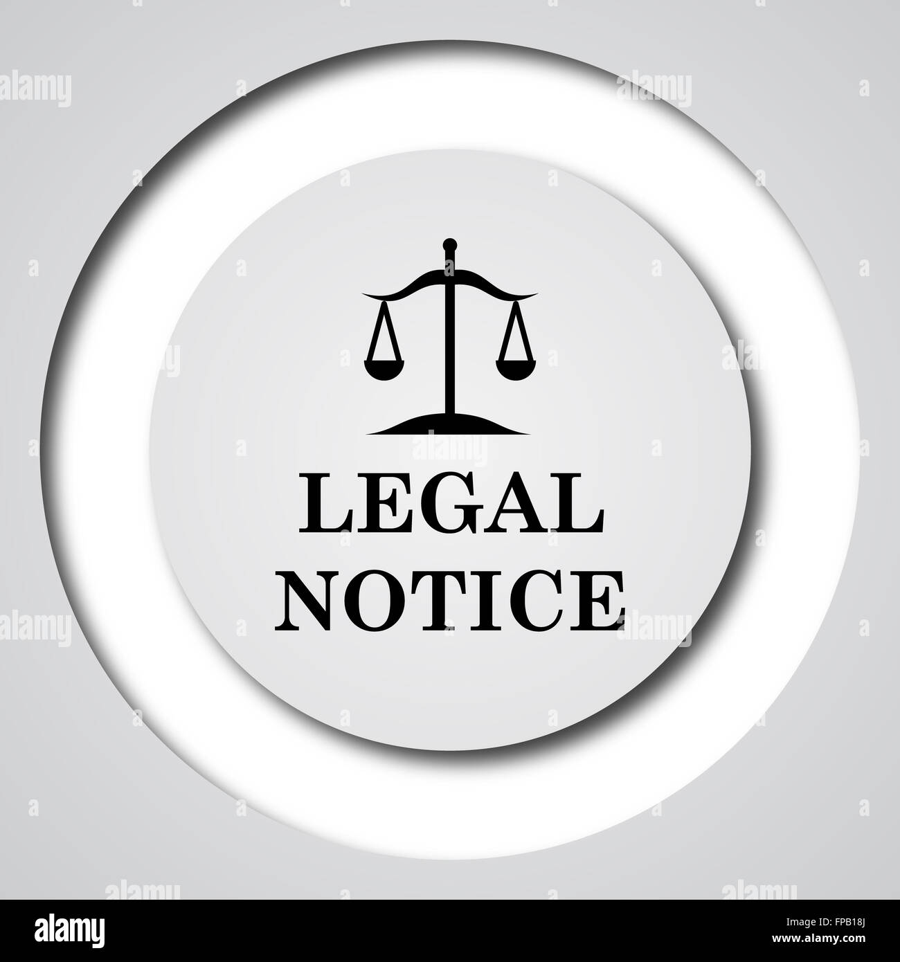 Legal notice icon. Internet button on white background Stock Photo - Alamy