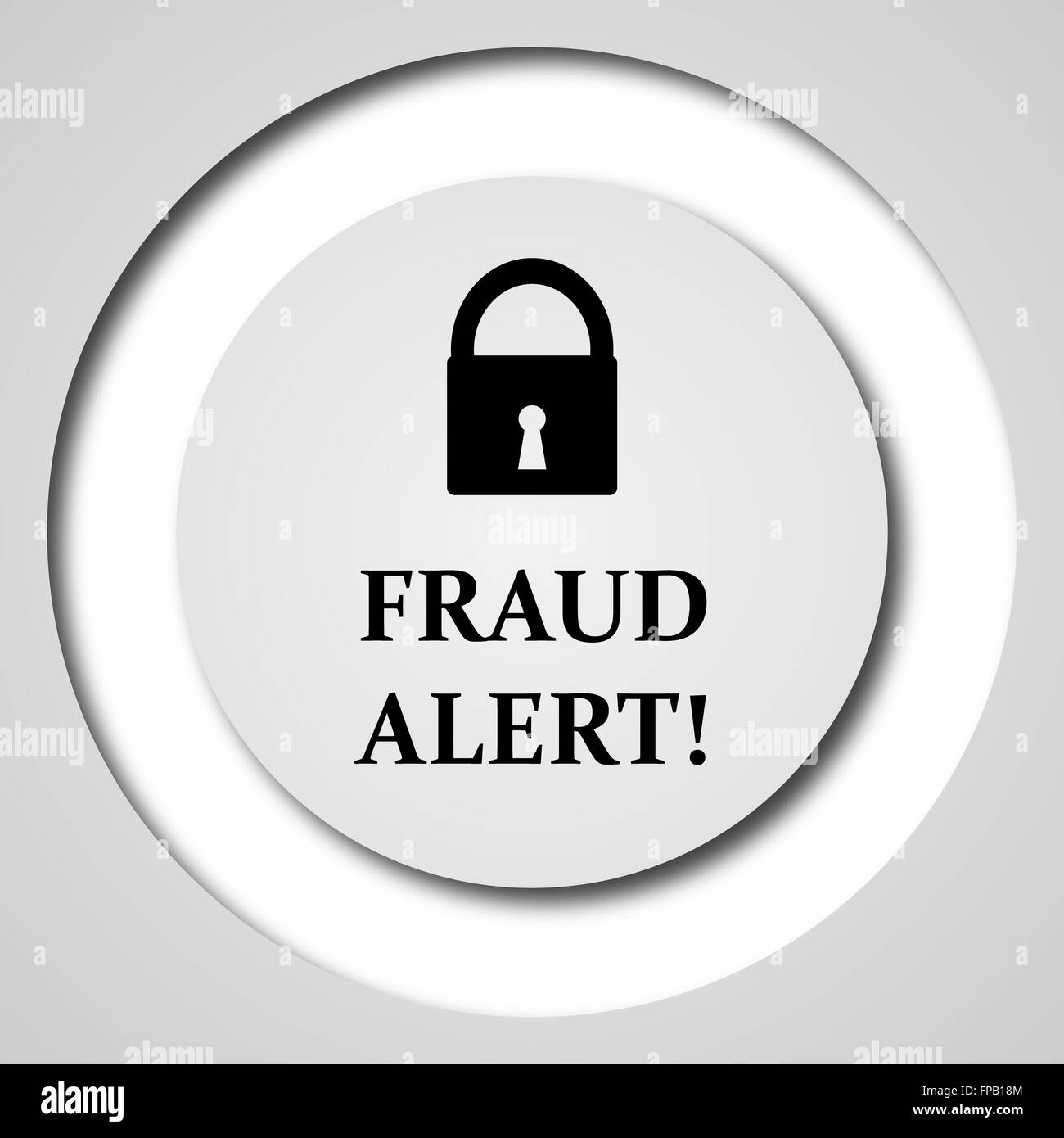Fraud alert icon. Internet button on white background Stock Photo - Alamy