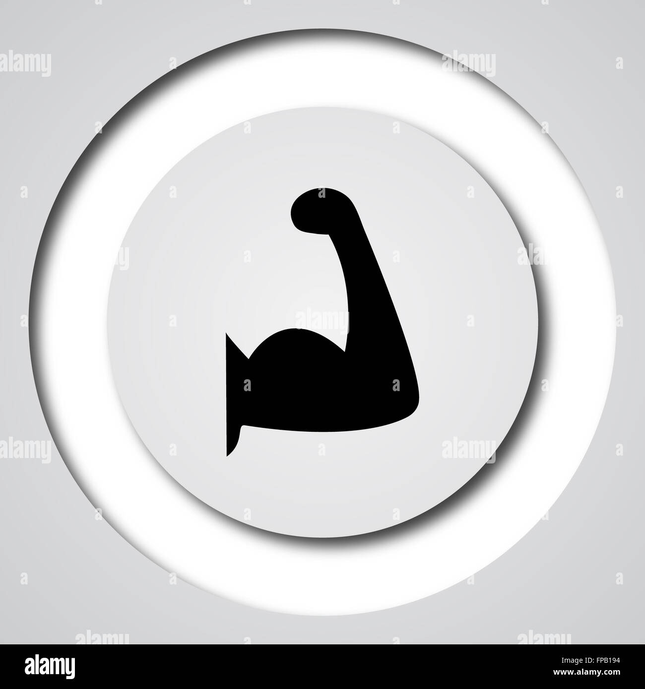 Muscle icon. Internet button on white background Stock Photo - Alamy