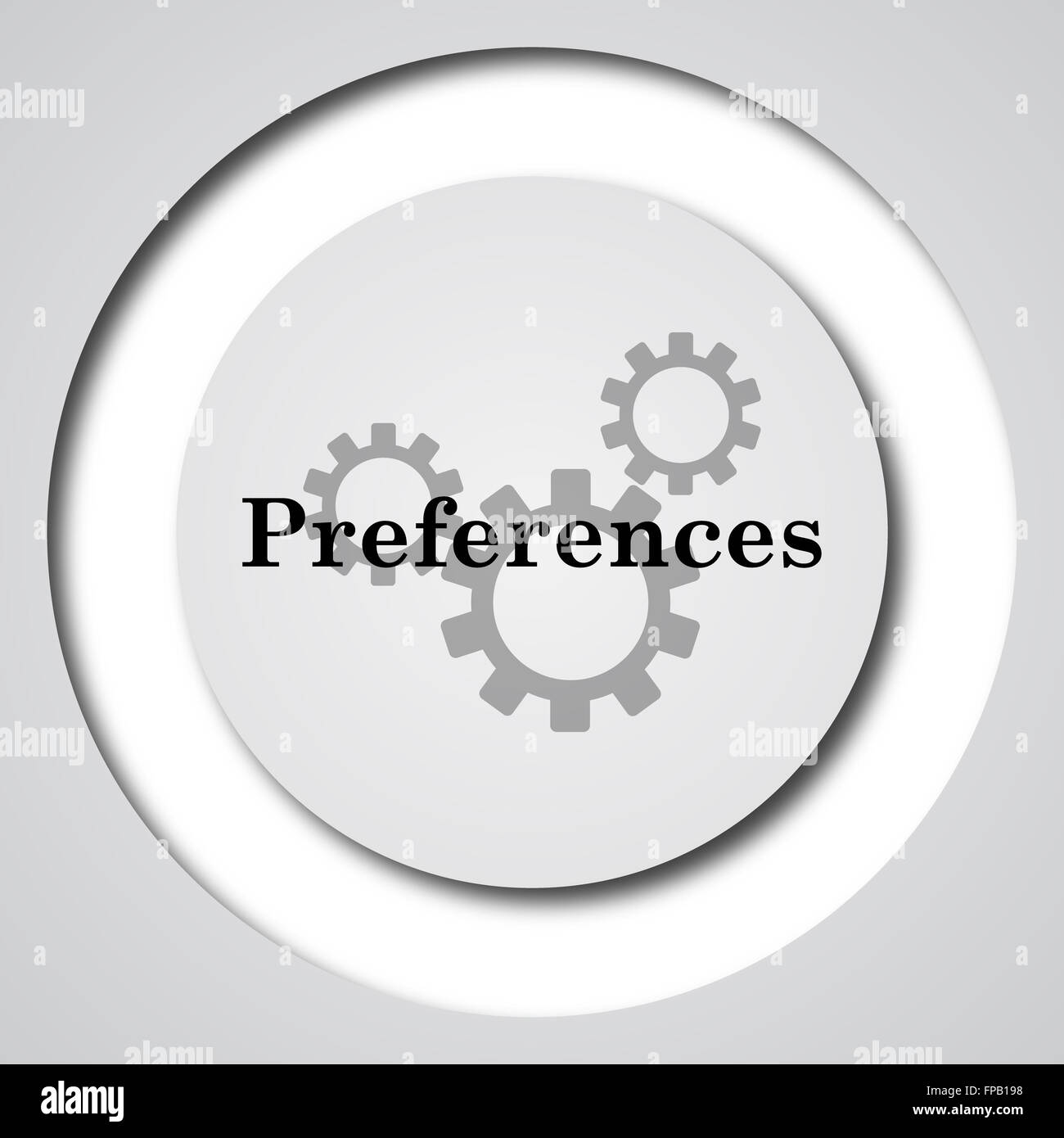 Preferences icon. Internet button on white background Stock Photo - Alamy