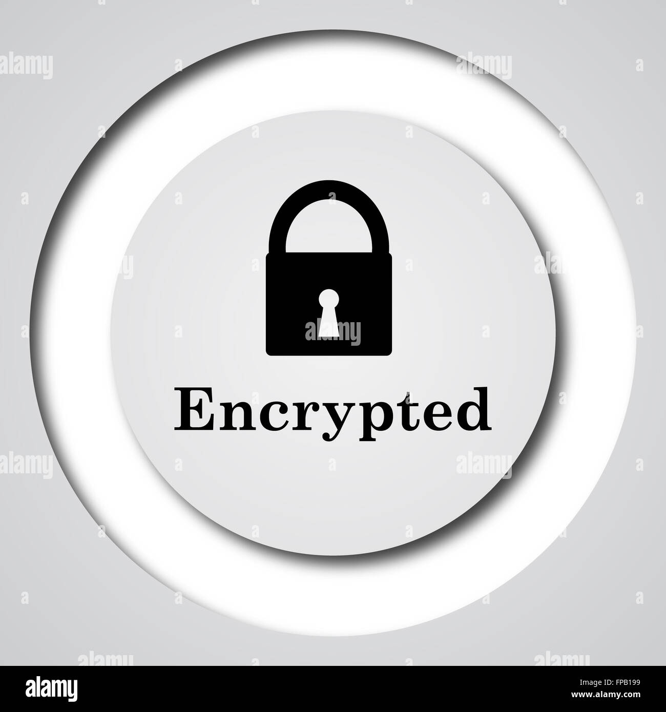 Encrypted icon. Internet button on white background Stock Photo - Alamy