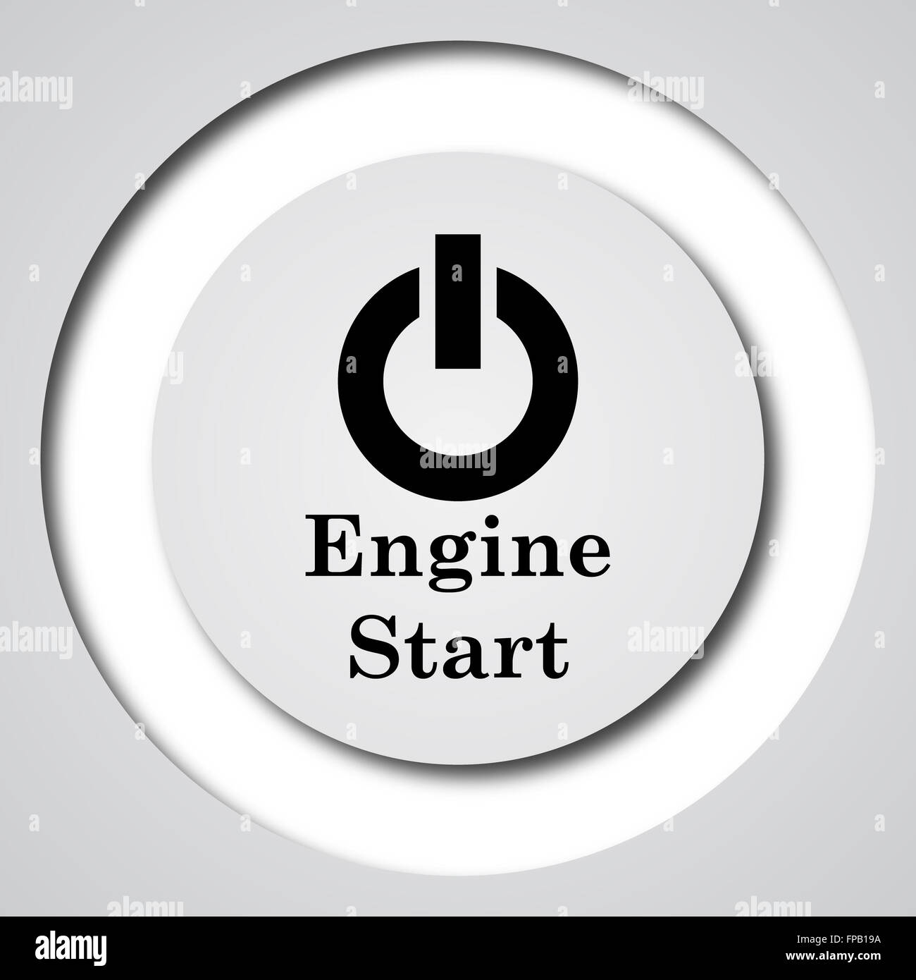 Engine start icon. Internet button on white background Stock Photo - Alamy