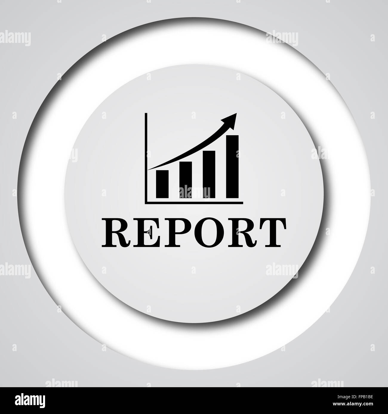 Report icon. Internet button on white background Stock Photo - Alamy