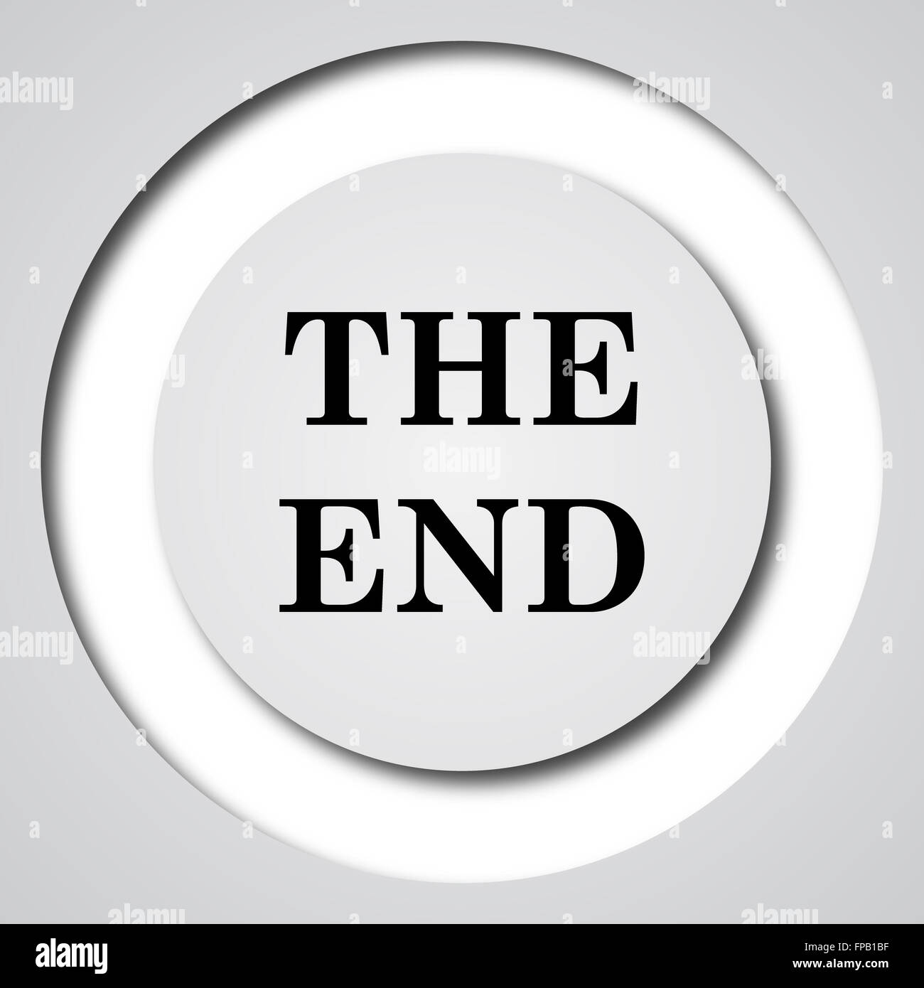 The End icon. Internet button on white background Stock Photo - Alamy