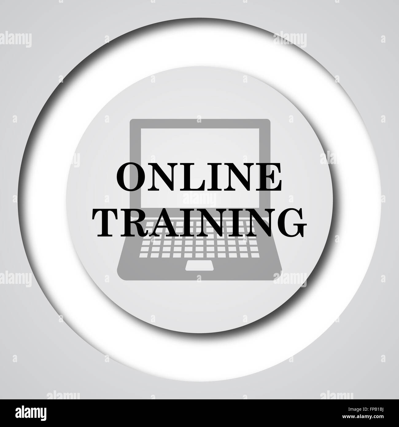 Online training icon. Internet button on white background Stock Photo ...