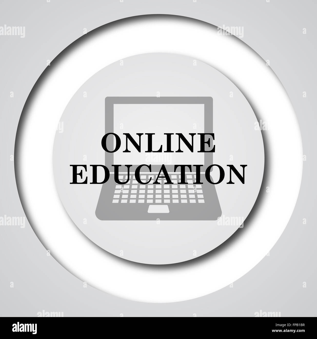 Online education icon. Internet button on white background Stock Photo ...