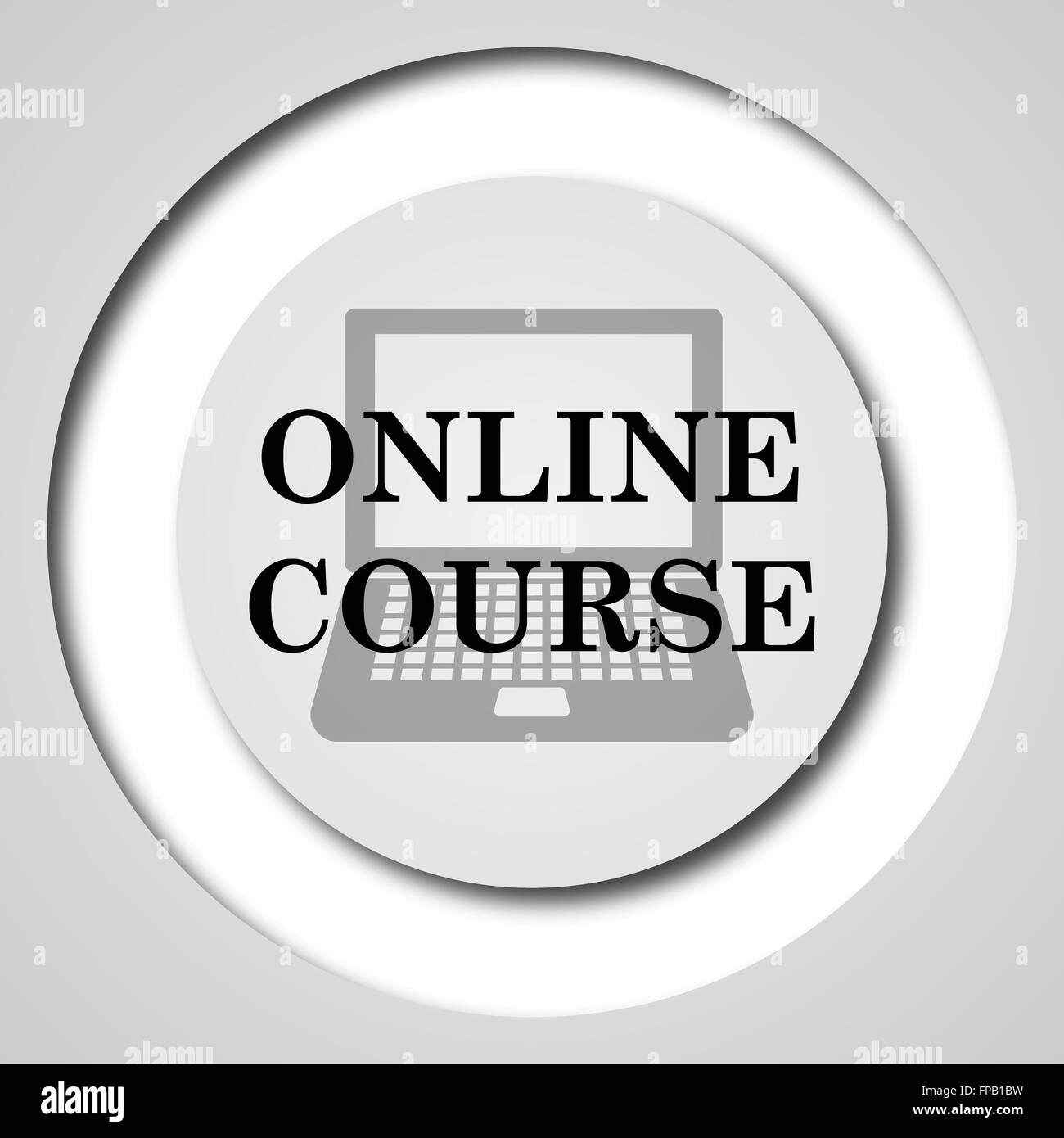 Online course icon. Internet button on white background Stock Photo - Alamy