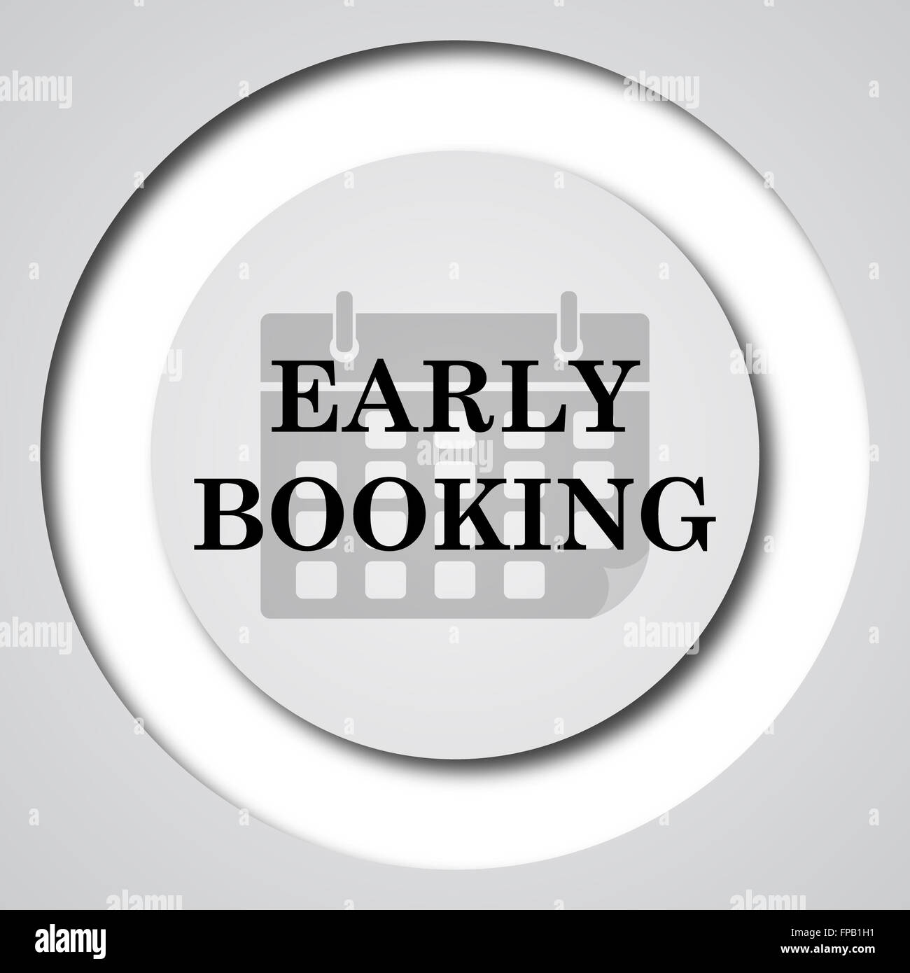 Early booking icon. Internet button on white background Stock Photo - Alamy
