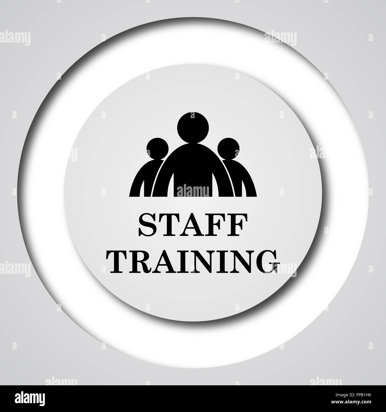 Staff training icon. Internet button on white background Stock Photo ...