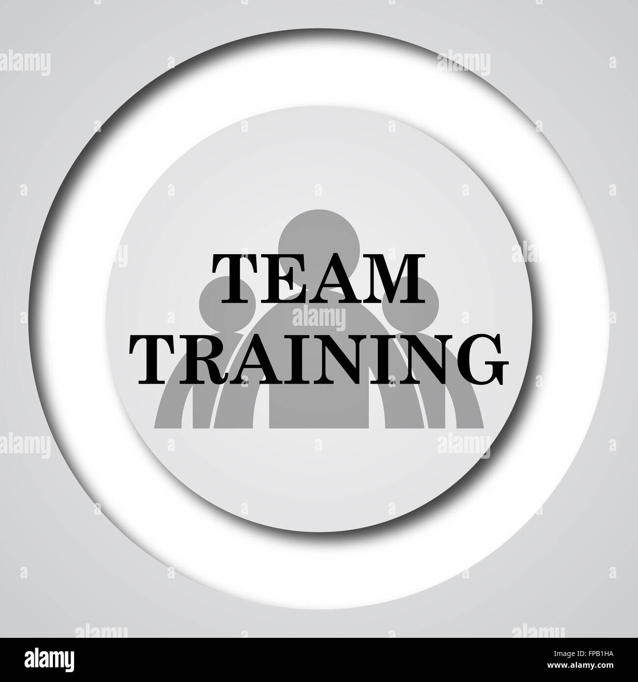 Team training icon. Internet button on white background Stock Photo - Alamy
