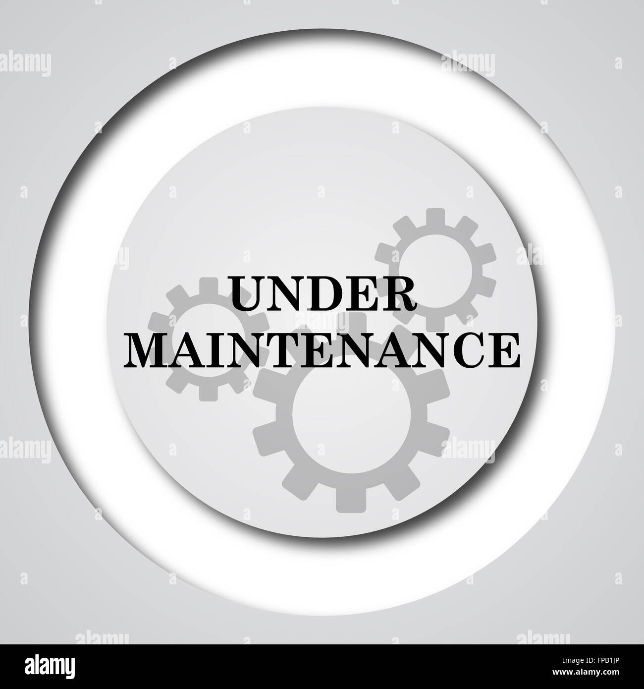Under maintenance icon. Internet button on white background Stock Photo ...