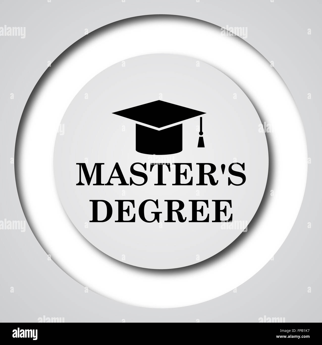 Master's degree icon. Internet button on white background Stock Photo ...
