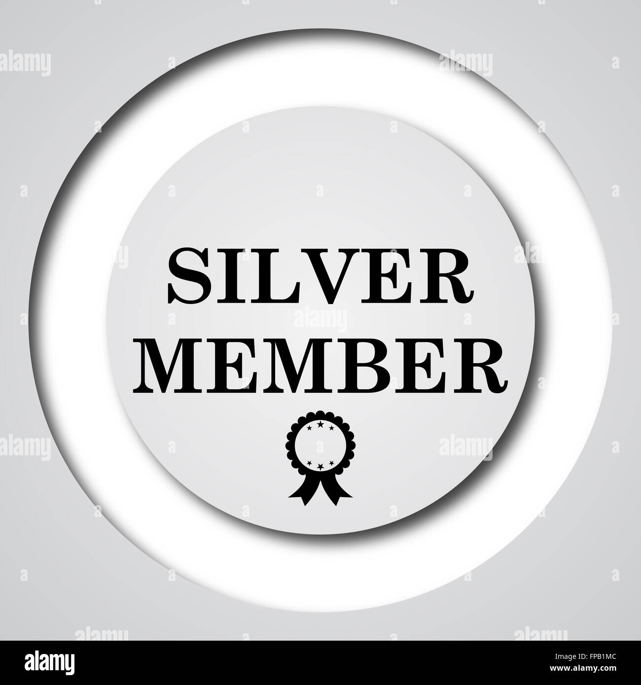 Silver member icon. Internet button on white background Stock Photo - Alamy