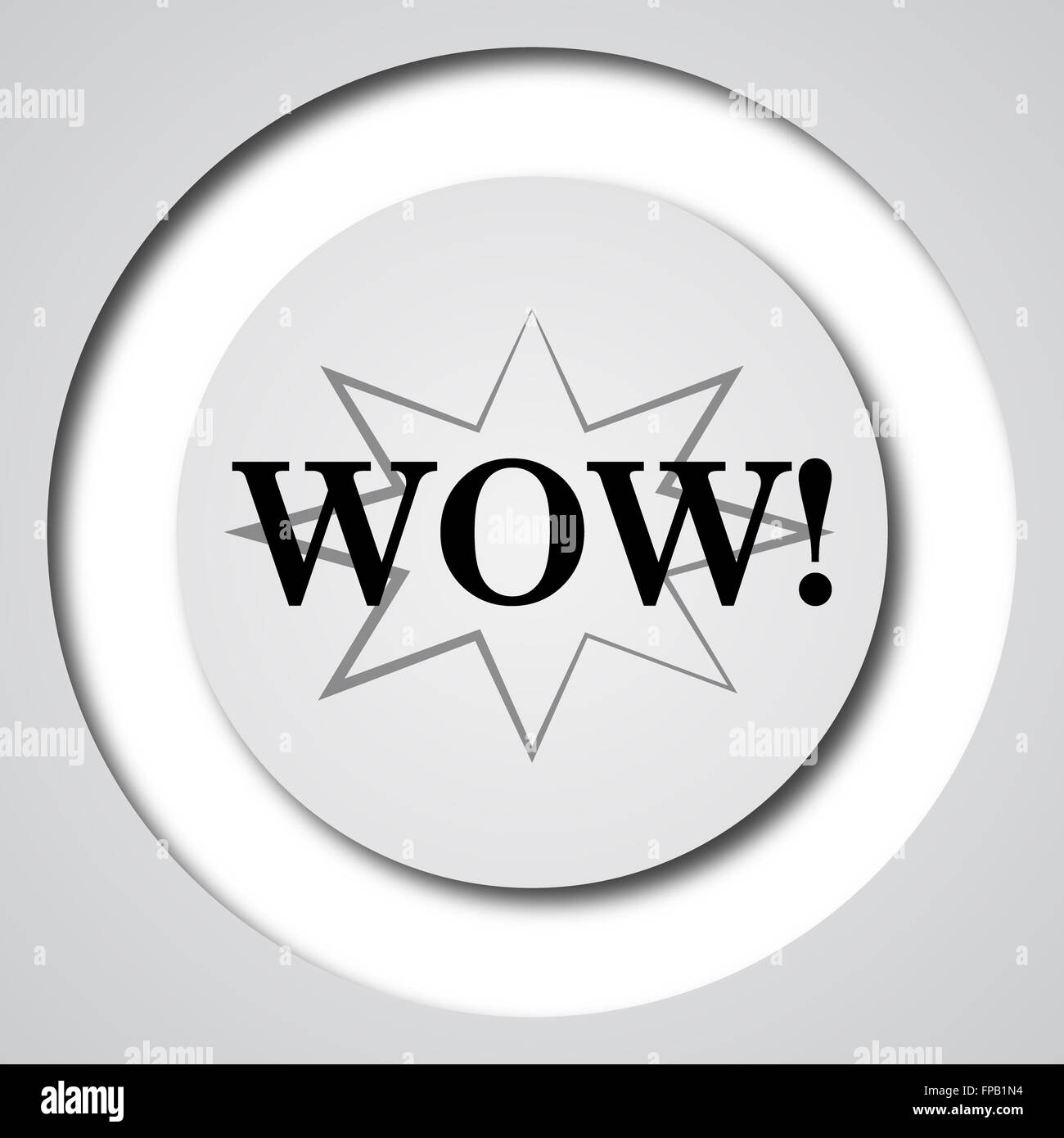 Wow icon. Internet button on white background Stock Photo - Alamy