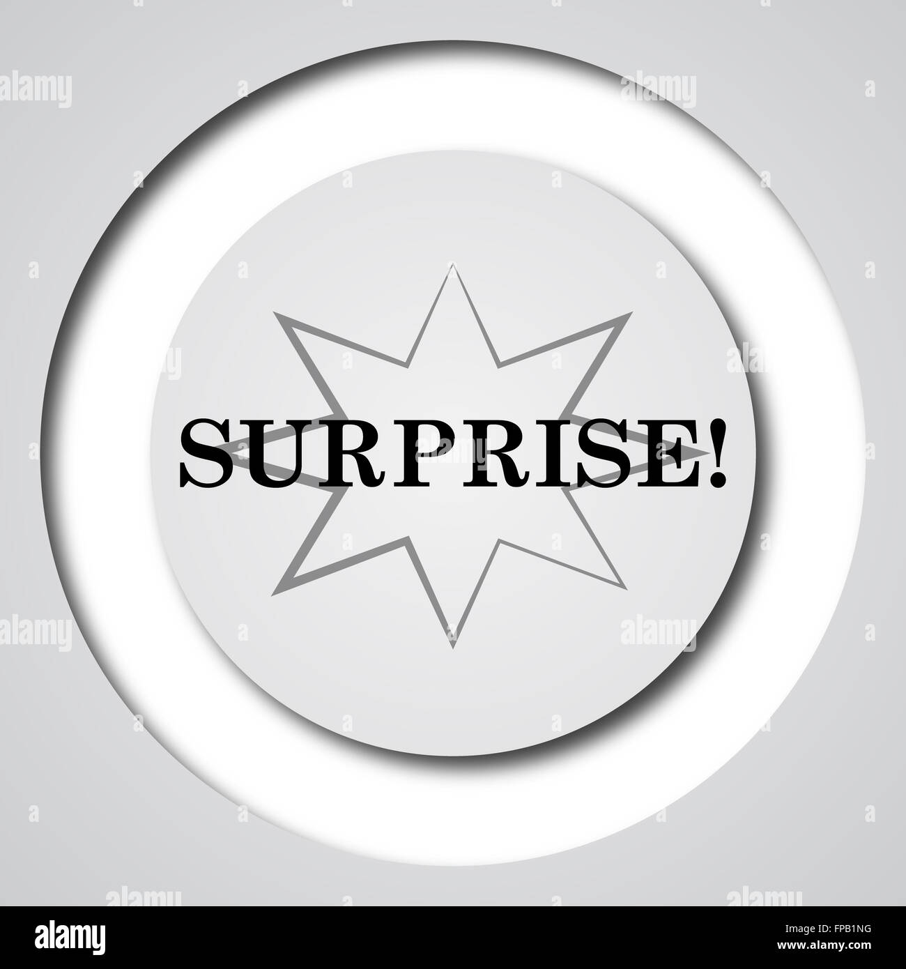 Surprise icon. Internet button on white background Stock Photo - Alamy