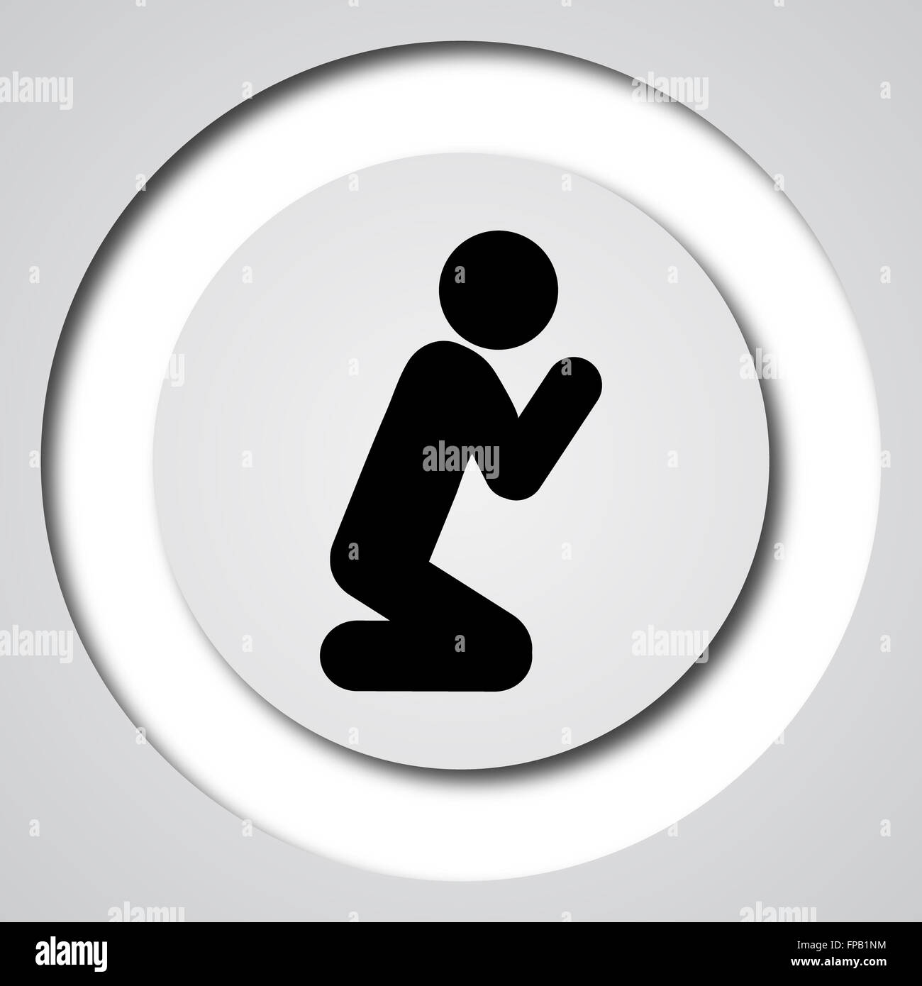 Prayer icon. Internet button on white background Stock Photo - Alamy
