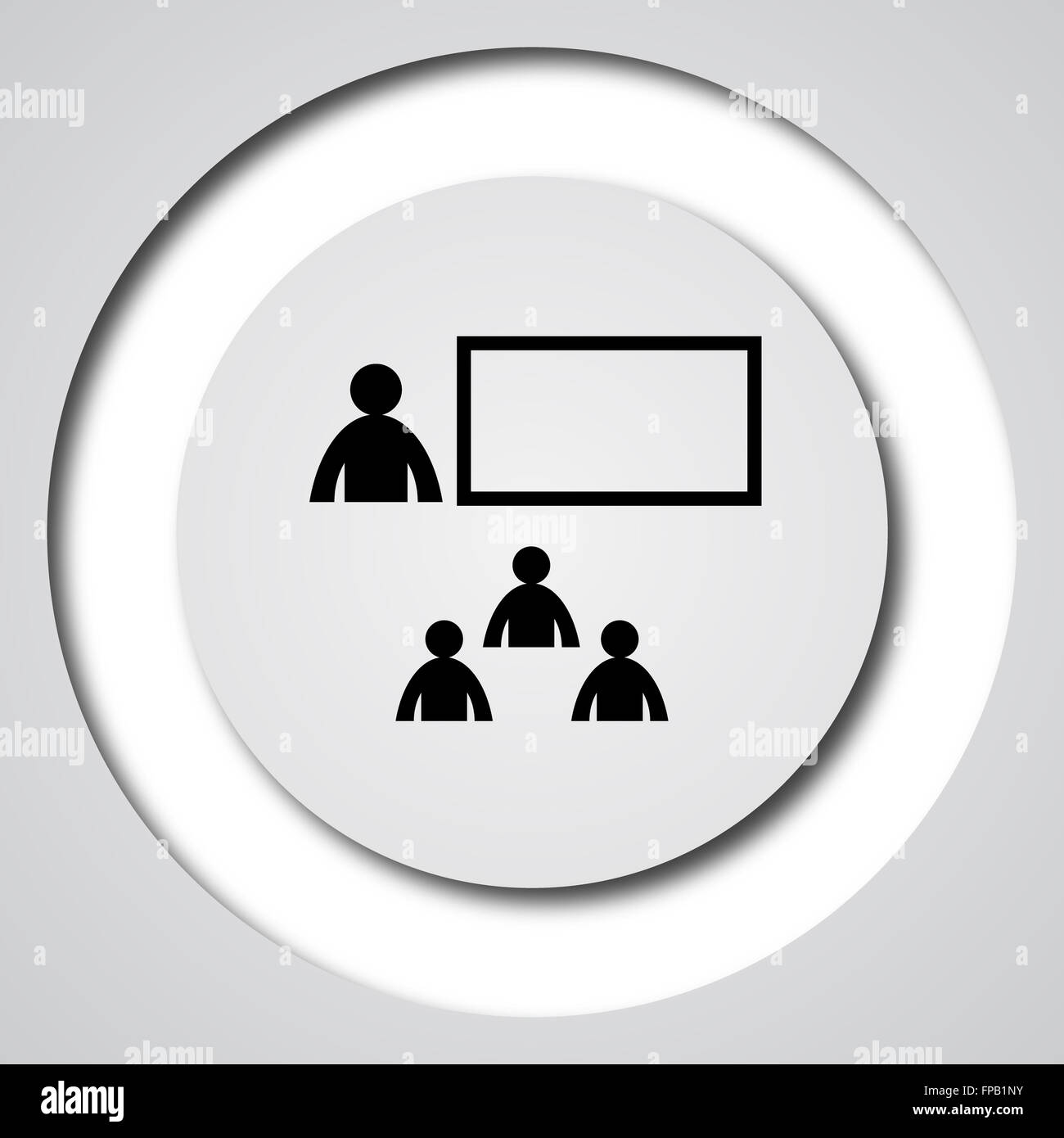 Presenting icon. Internet button on white background Stock Photo - Alamy