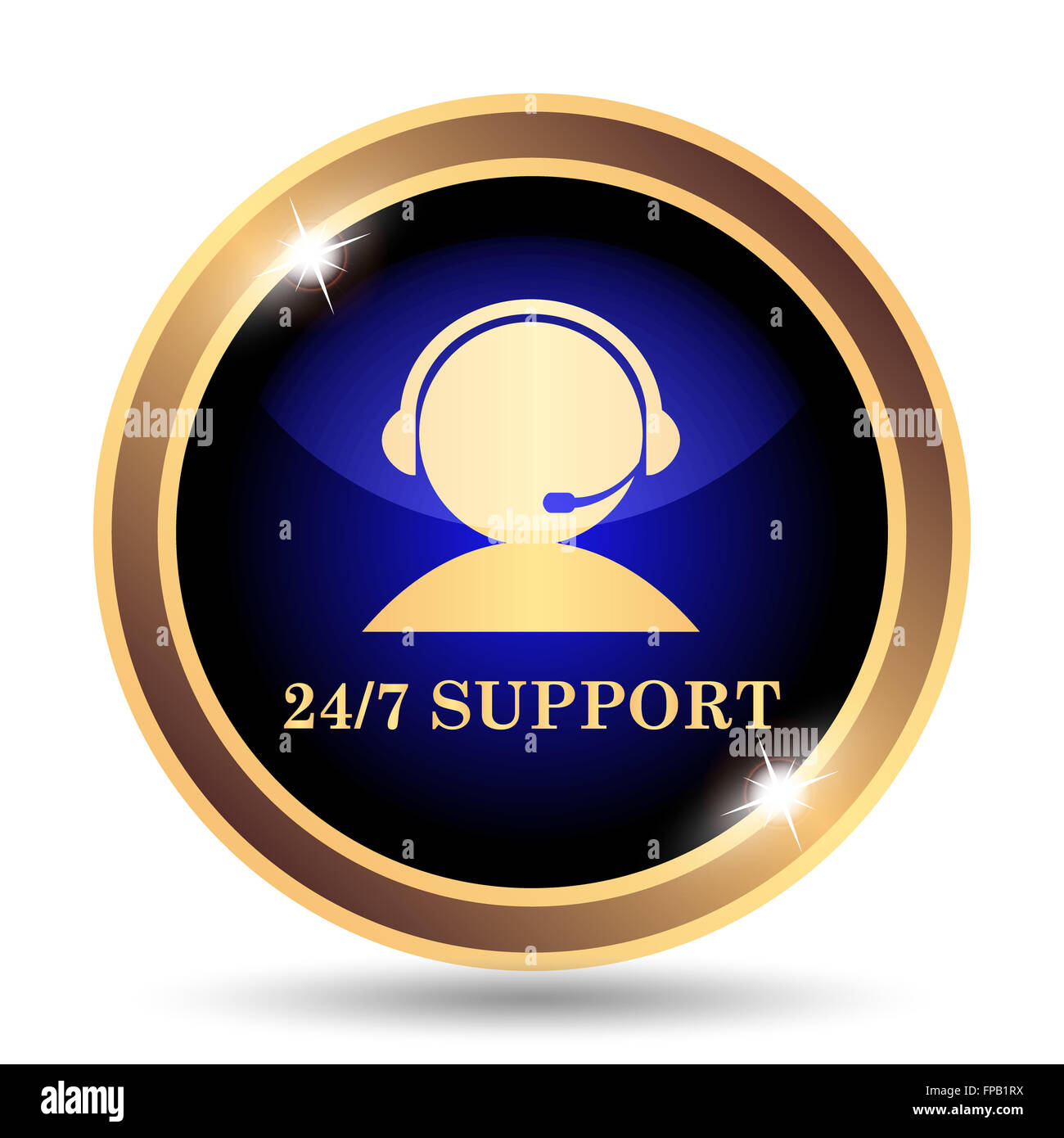 24-7 Support icon. Internet button on white background Stock Photo - Alamy