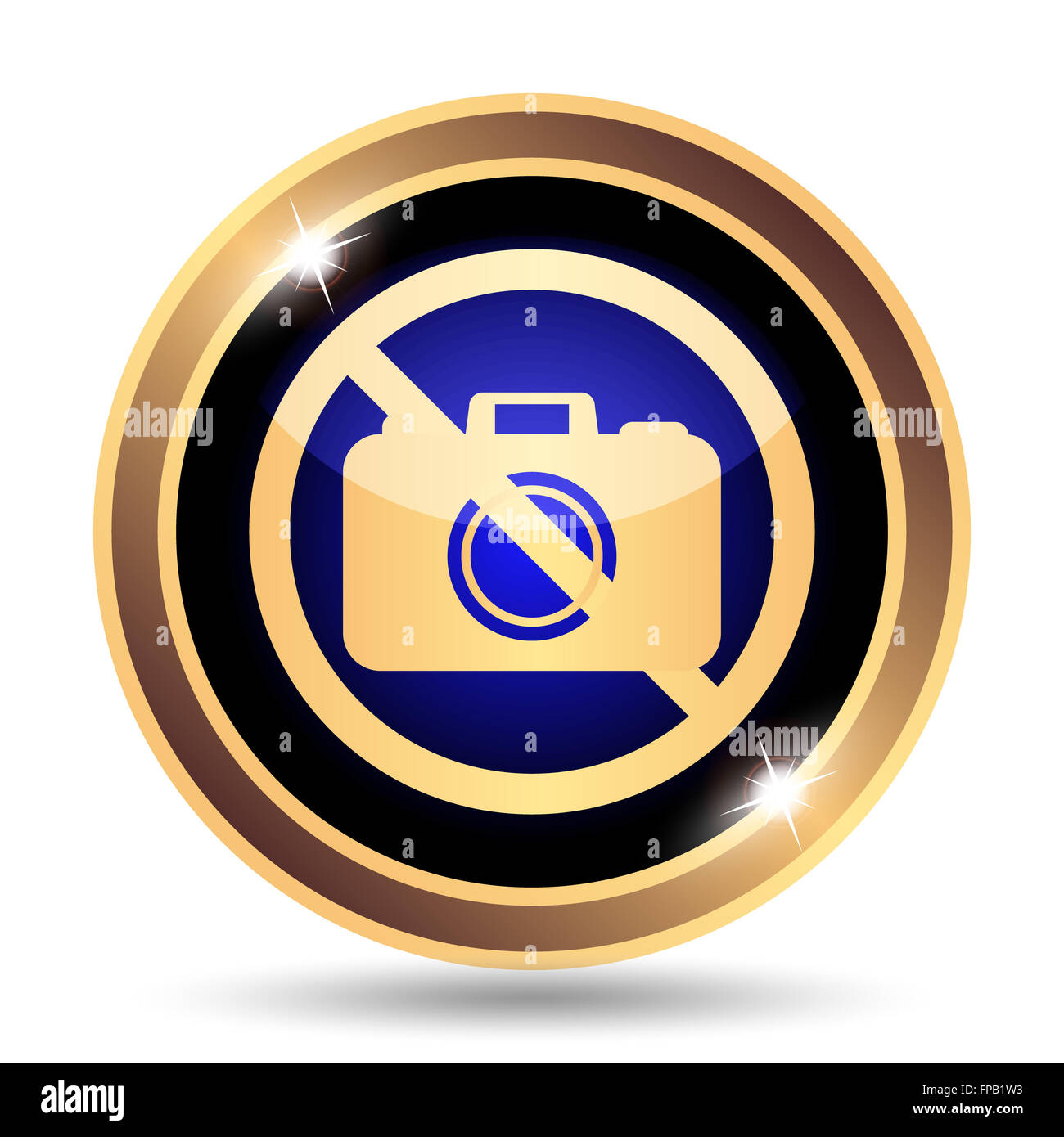 Forbidden camera icon. Internet button on white background Stock Photo ...