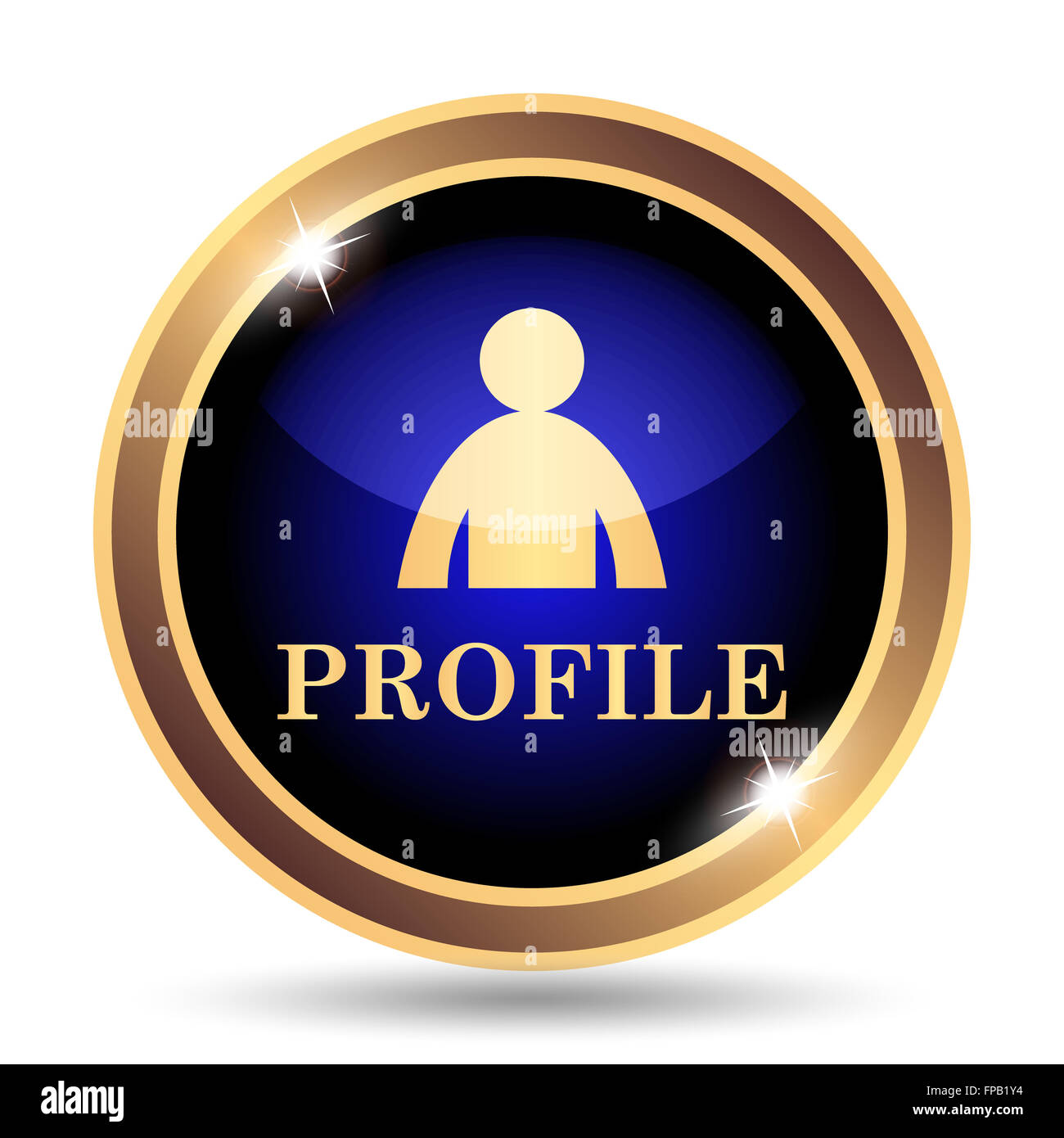 Profile icon. Internet button on white background Stock Photo - Alamy