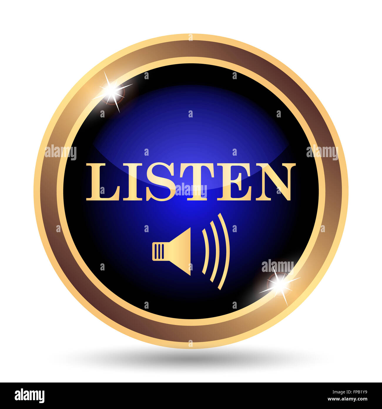 Listen icon. Internet button on white background Stock Photo - Alamy