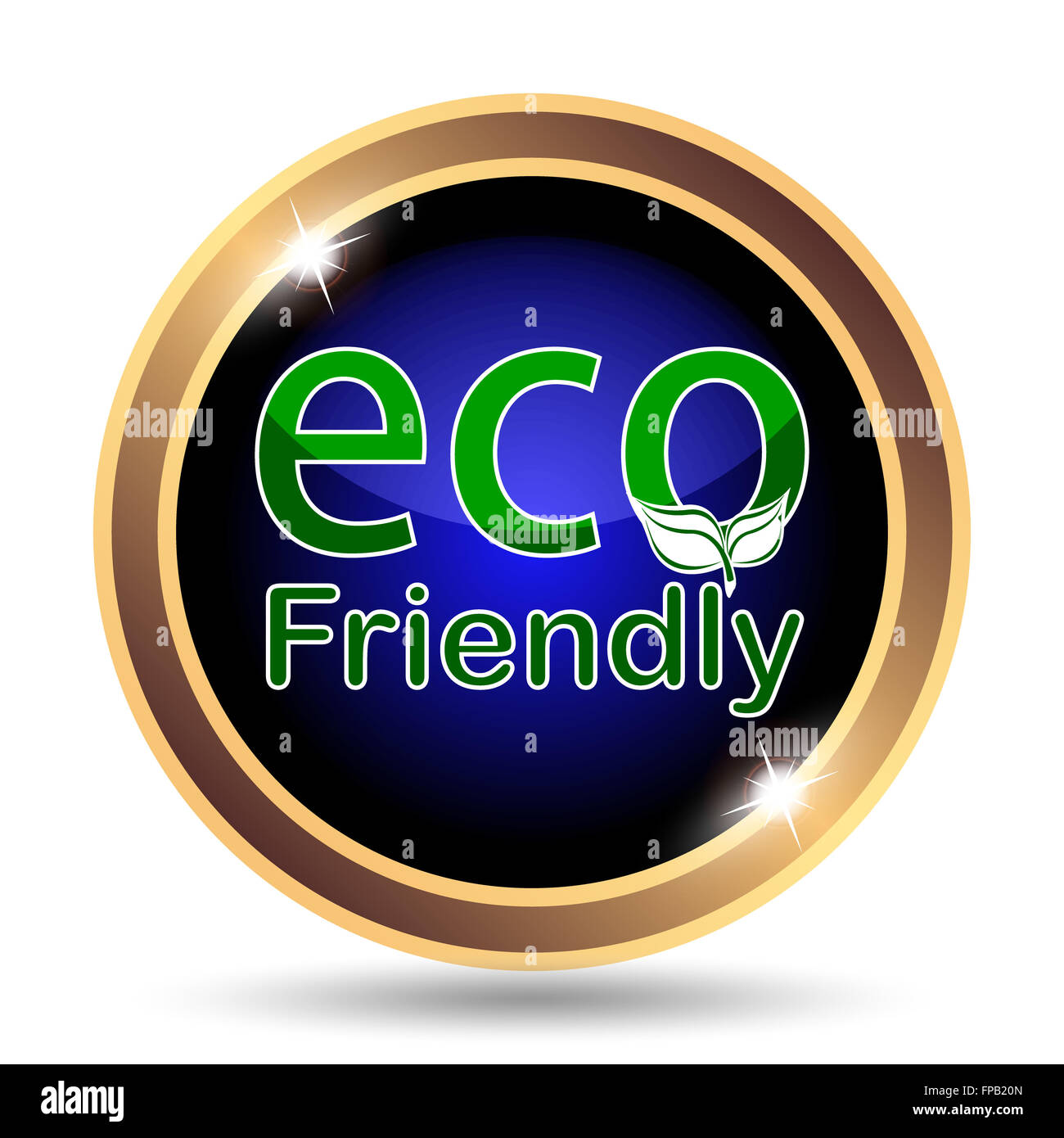 Eco Friendly icon. Internet button on white background Stock Photo - Alamy
