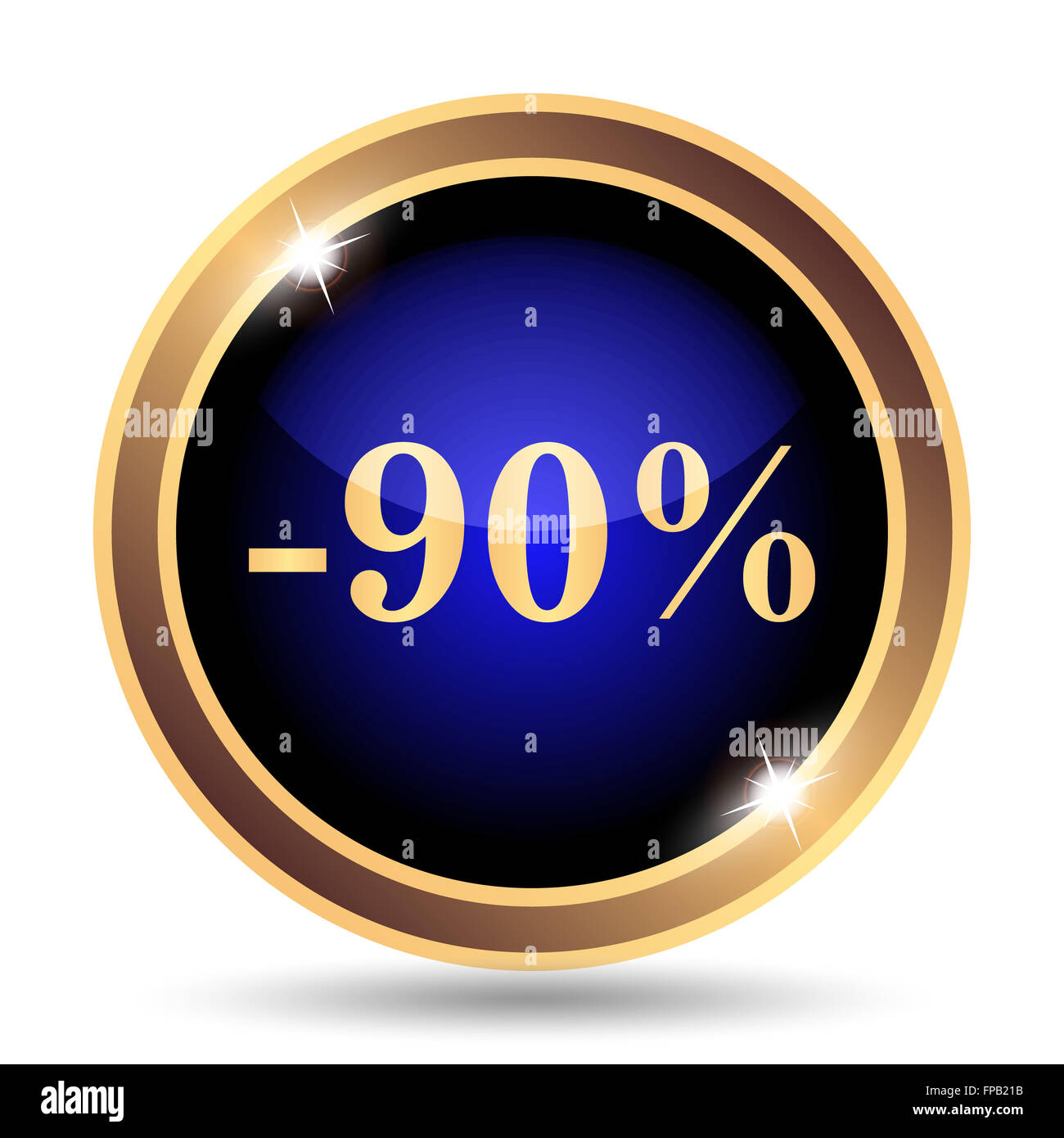 90 percent discount icon. Internet button on white background Stock ...
