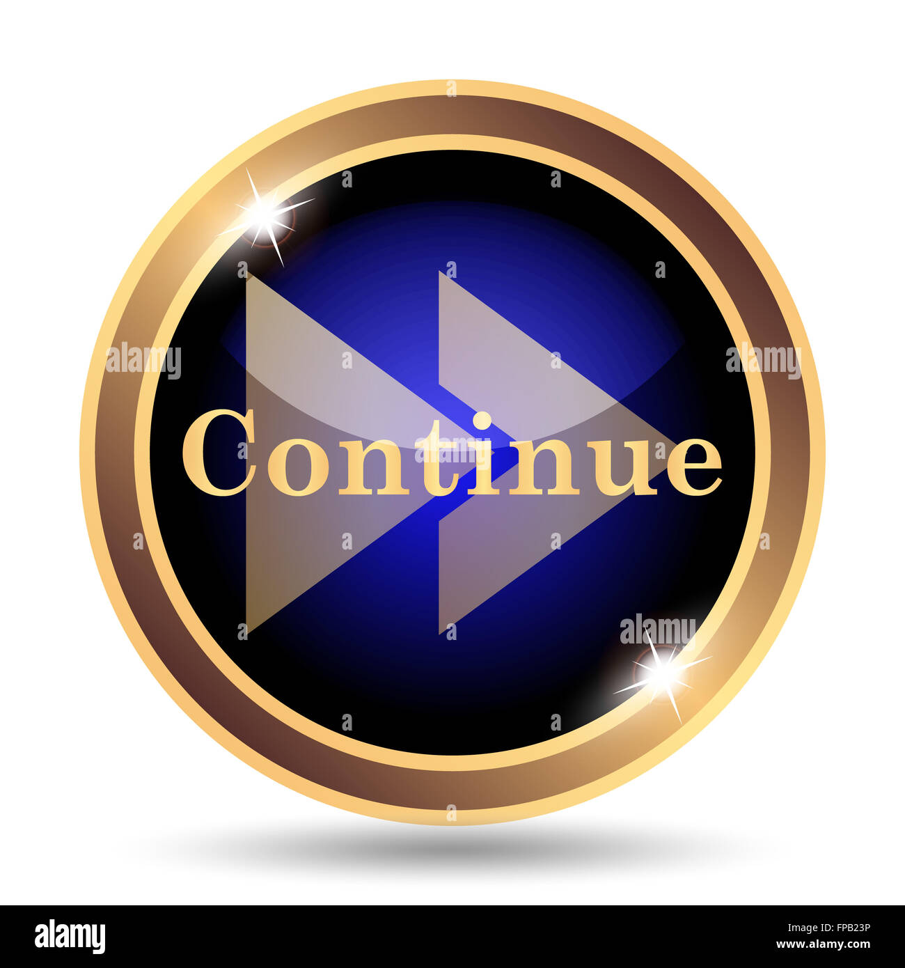 Continue icon. Internet button on white background Stock Photo - Alamy