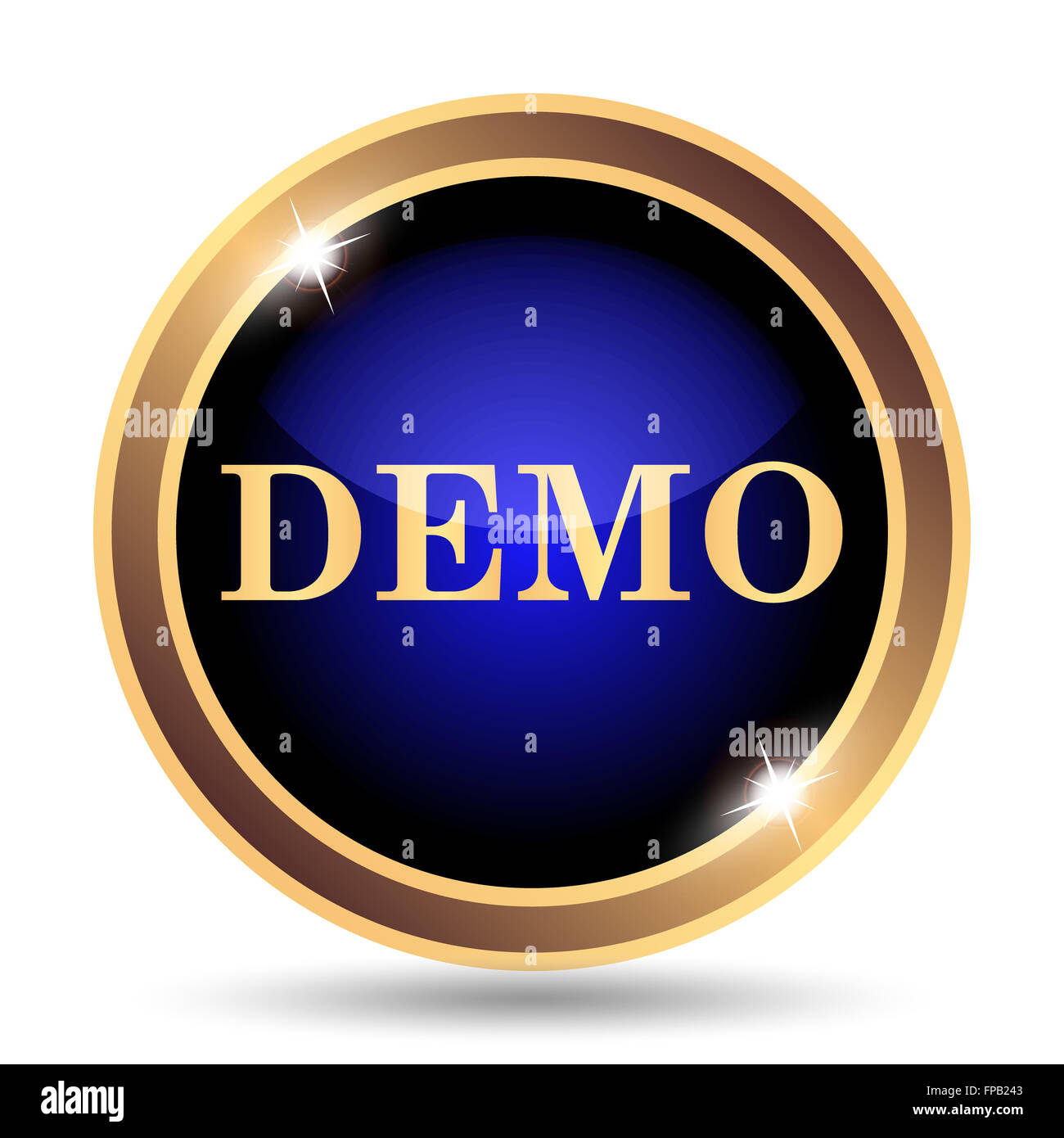 Demo icon. Internet button on white background Stock Photo - Alamy