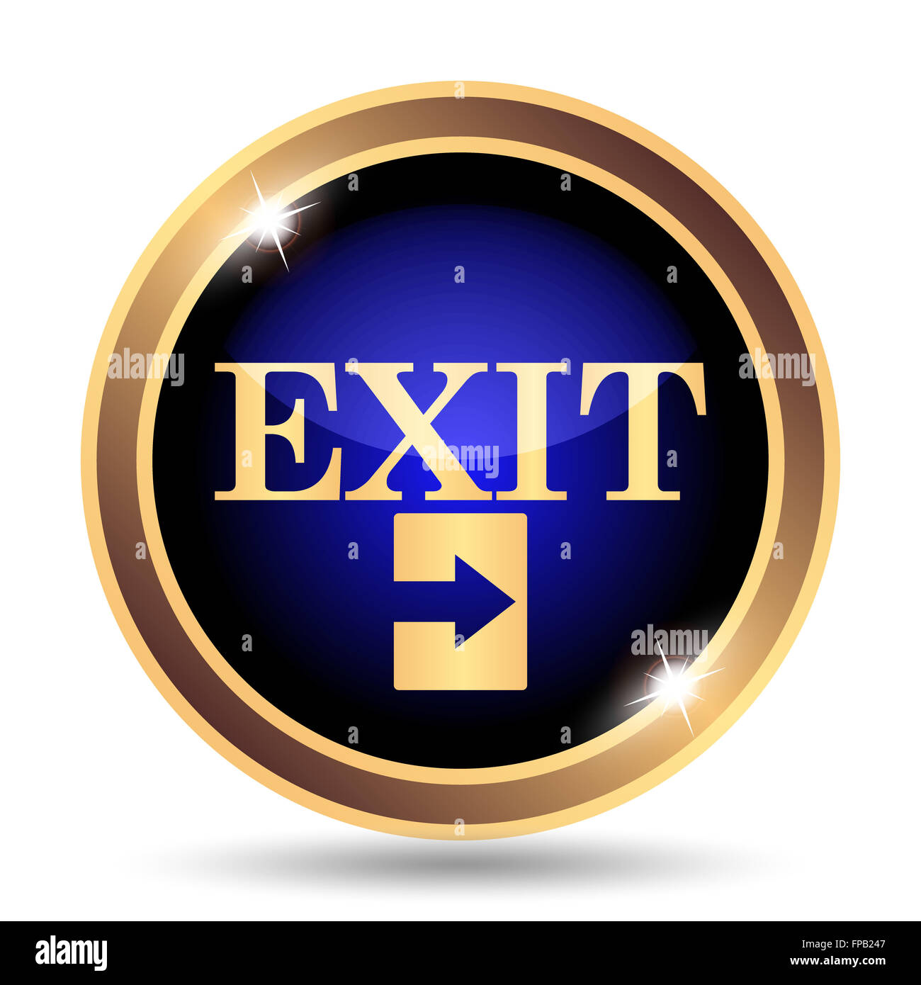 Exit icon. Internet button on white background Stock Photo - Alamy
