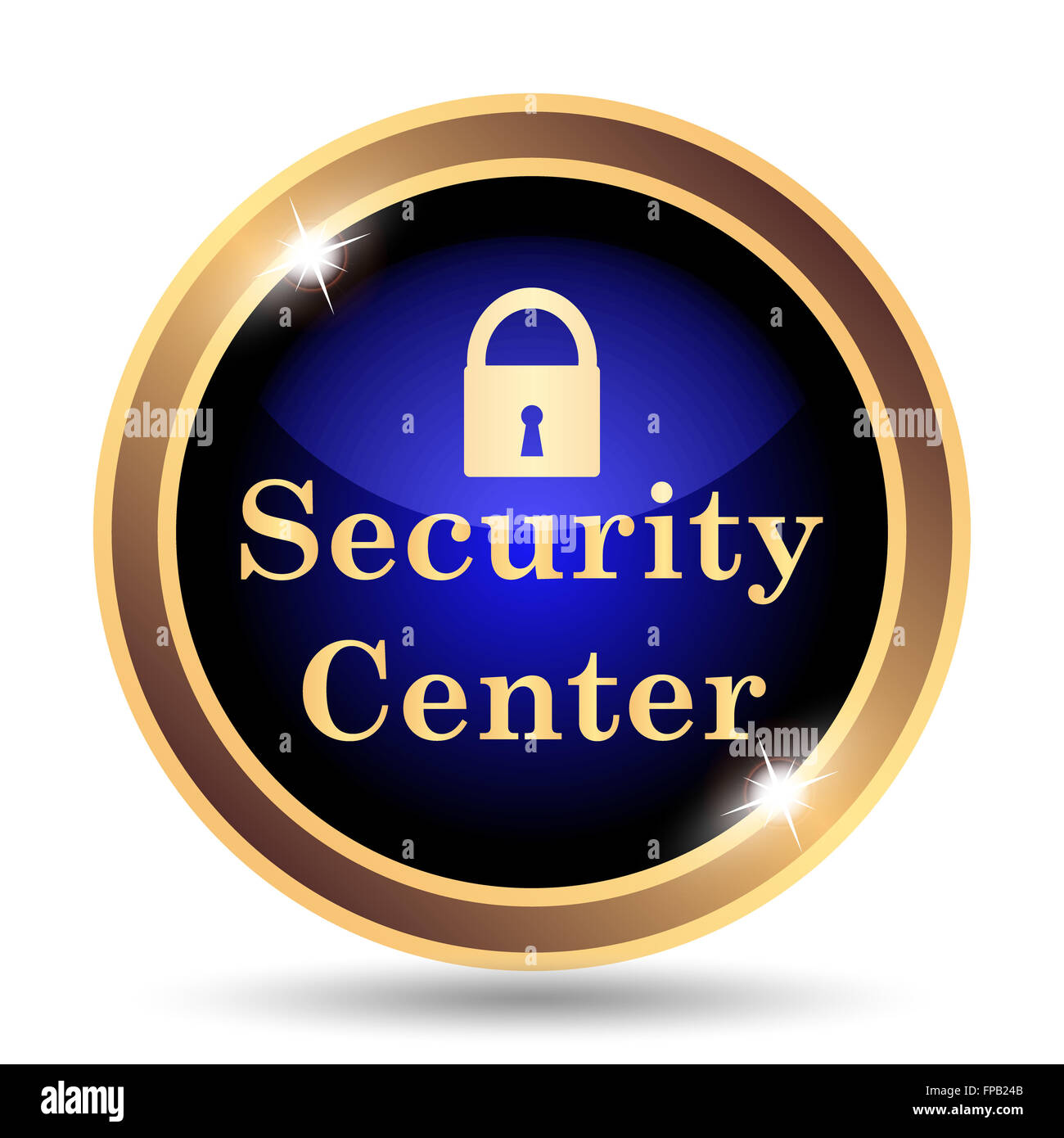 Security center icon. Internet button on white background Stock Photo ...
