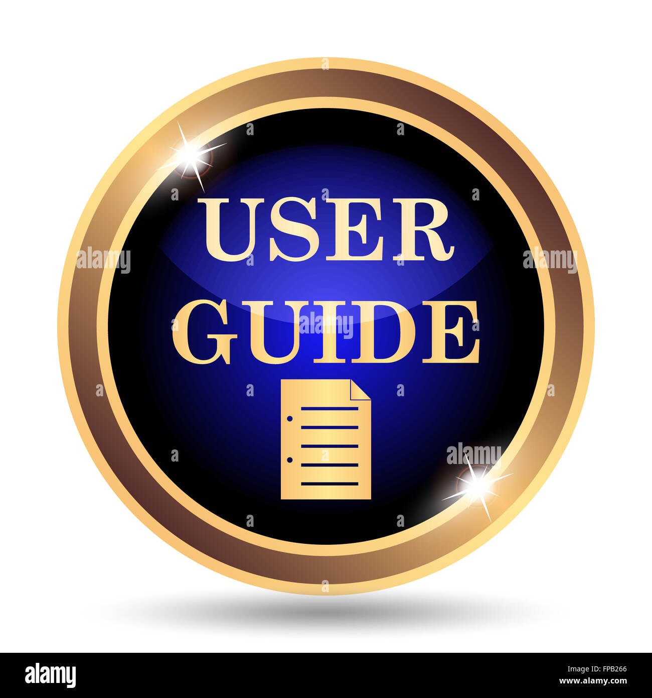 User guide icon. Internet button on white background Stock Photo - Alamy