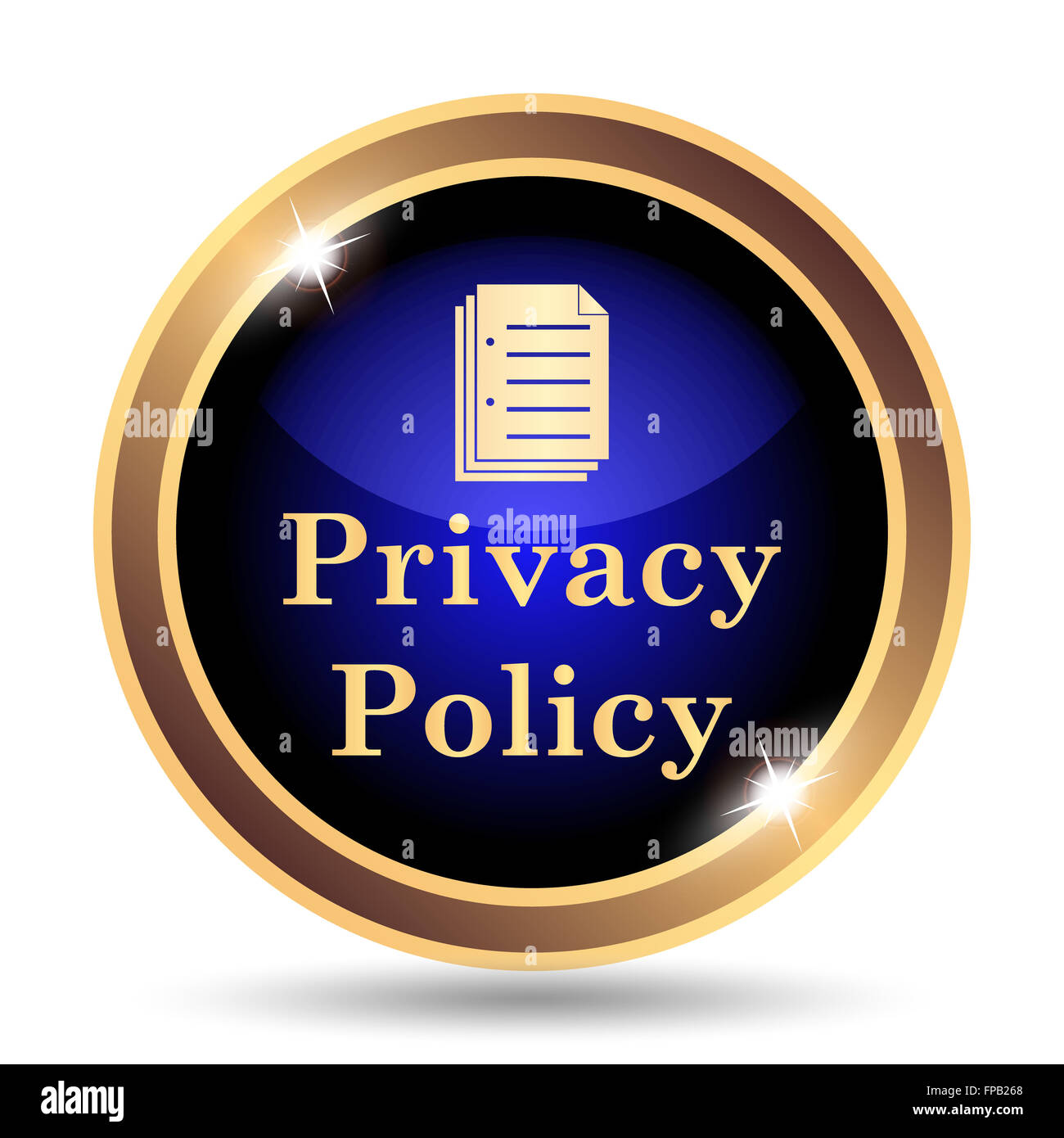 Privacy policy icon. Internet button on white background Stock Photo ...