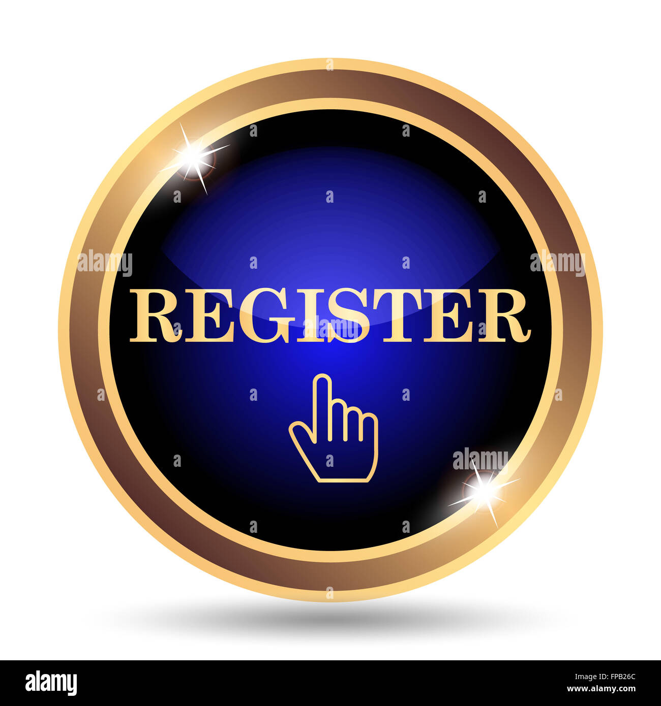 Register icon. Internet button on white background Stock Photo - Alamy