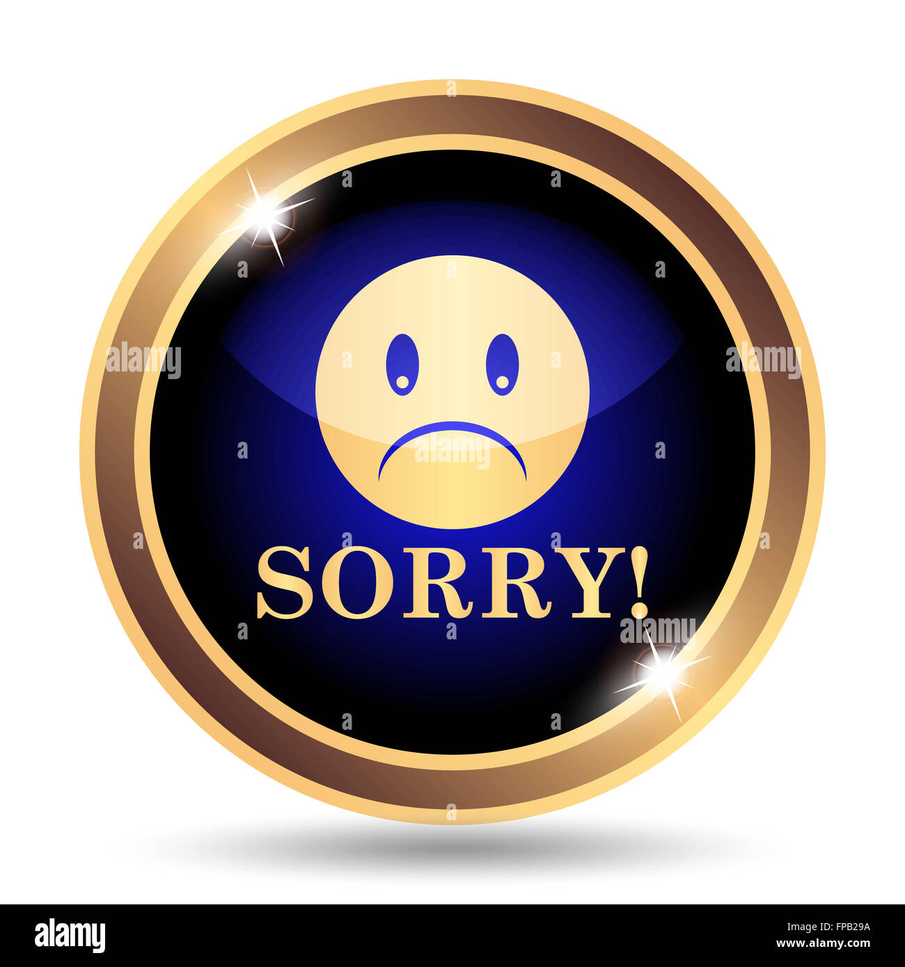 Sorry icon. Internet button on white background Stock Photo - Alamy