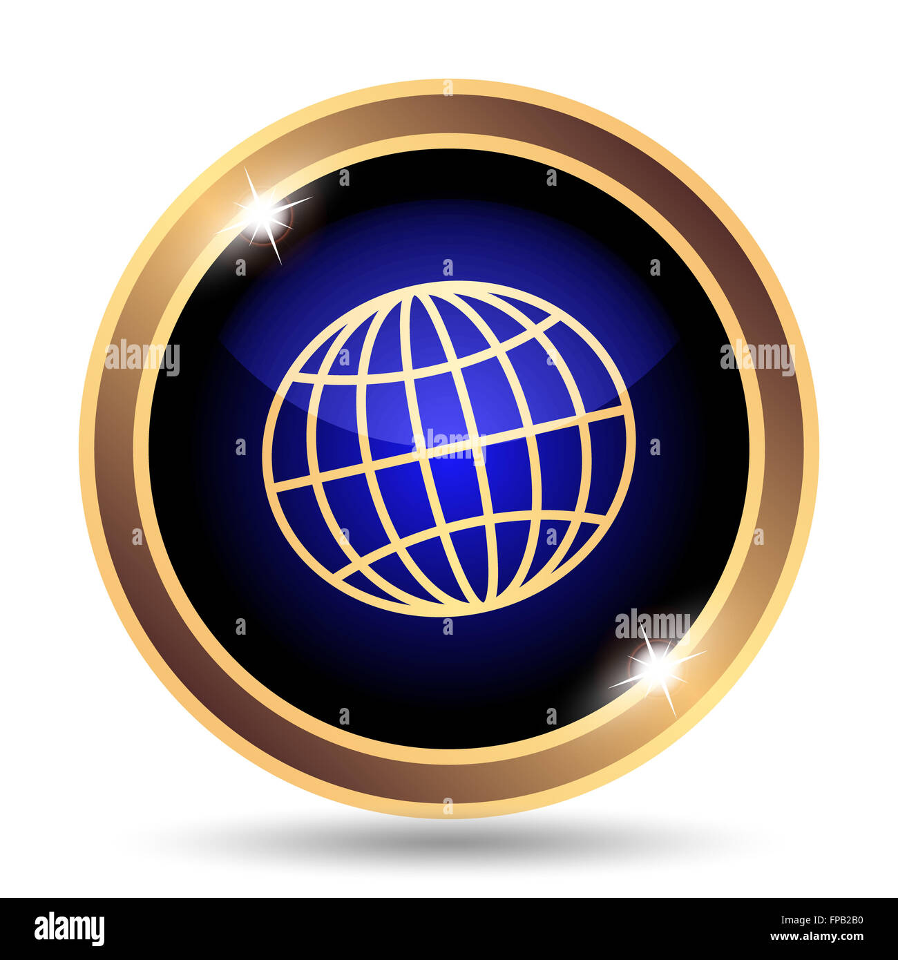 Globe icon. Internet button on white background Stock Photo - Alamy