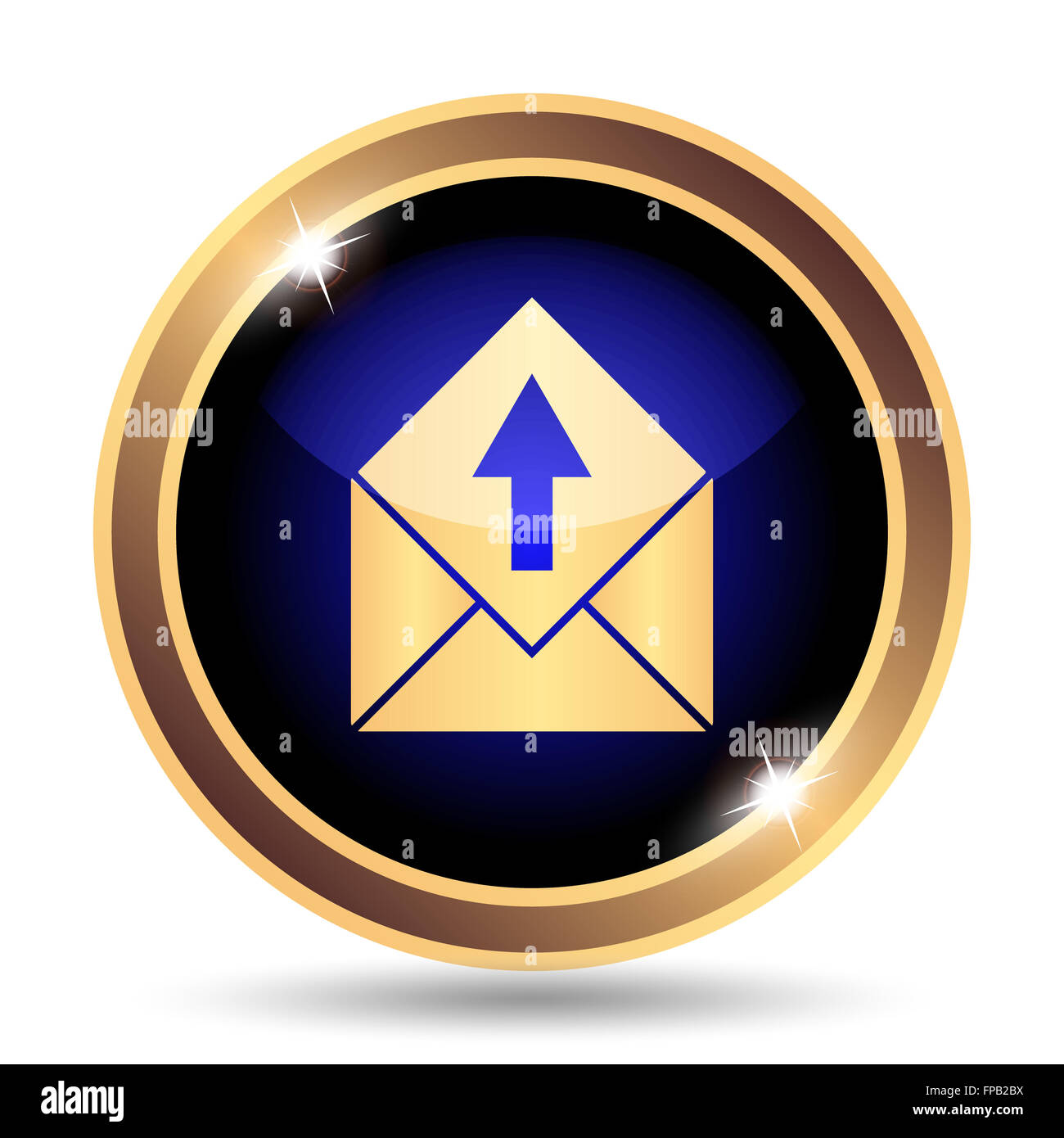 Send e-mail icon. Internet button on white background Stock Photo - Alamy