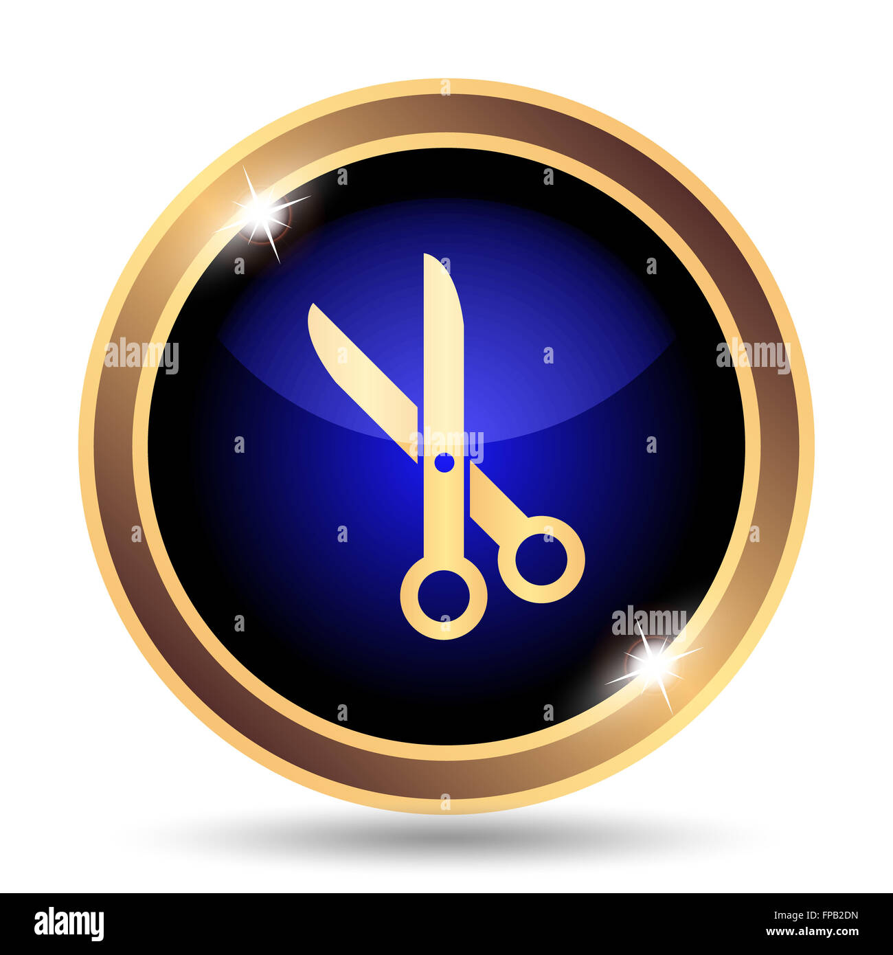 Cut icon. Internet button on white background Stock Photo - Alamy