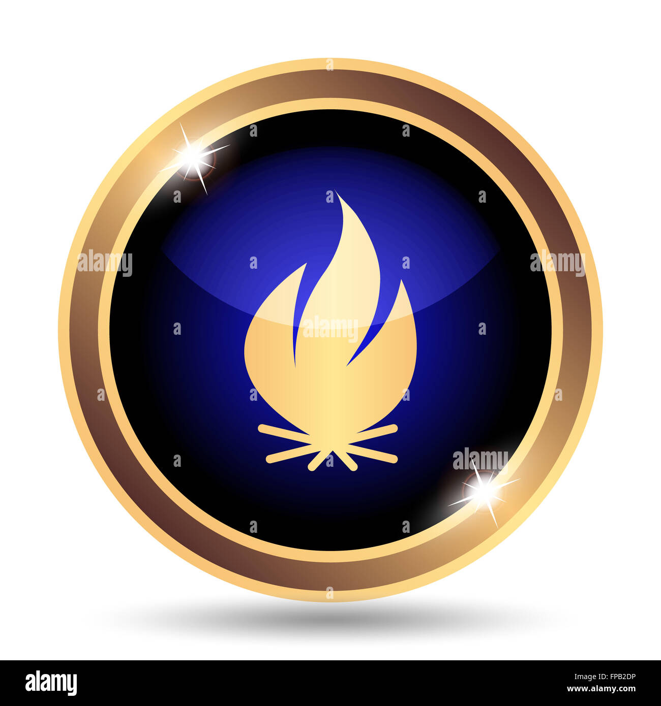 Fire icon. Internet button on white background Stock Photo - Alamy